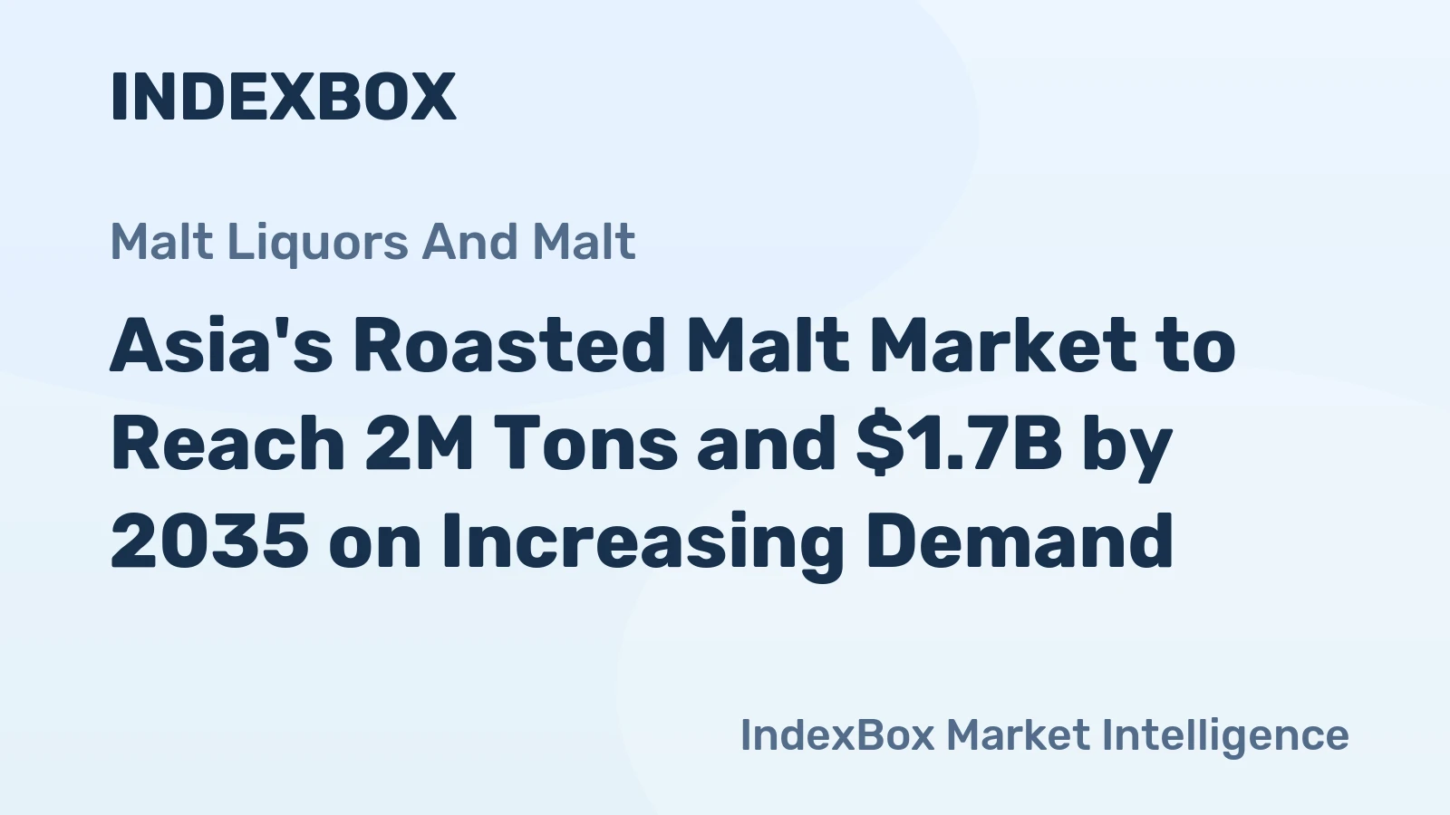 Asia's Roasted Malt Market to Reach 2M Tons and $1.7B by 2035 on Increasing Demand