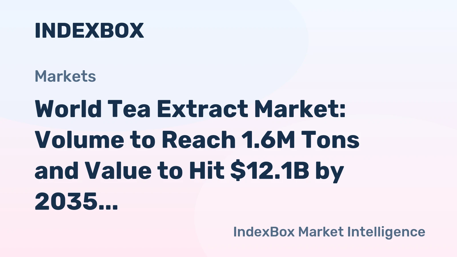 World Tea Extract Market: Volume to Reach 1.6M Tons and Value to Hit $12.1B by 2035
