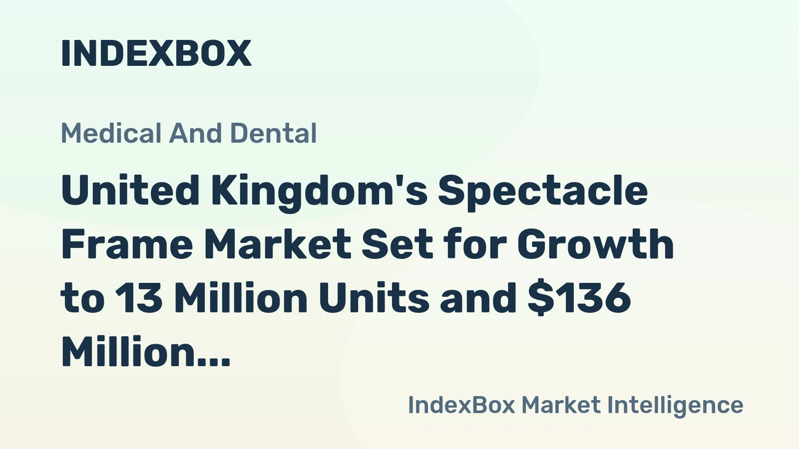 United Kingdom's Spectacle Frame Market Set for Growth to 13 Million Units and $136 Million Value