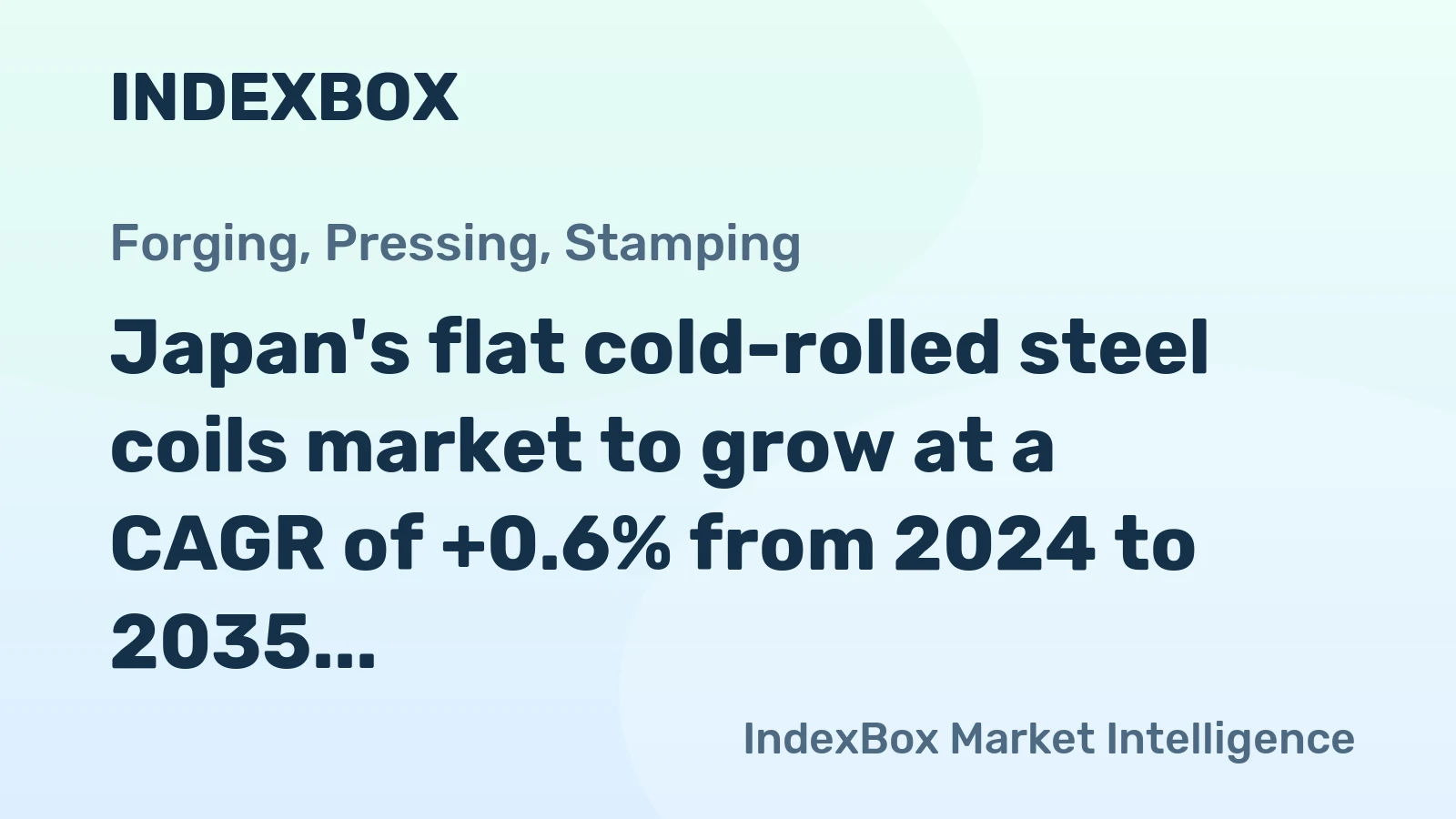 Japan's flat cold-rolled steel coils market to grow at a CAGR of +0.6% from 2024 to 2035, reaching $4.9B by 2035