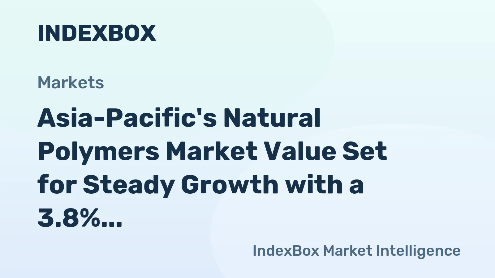 Asia-Pacific's Natural Polymers Market Value Set for Steady Growth with a 3.8% CAGR Through 2035