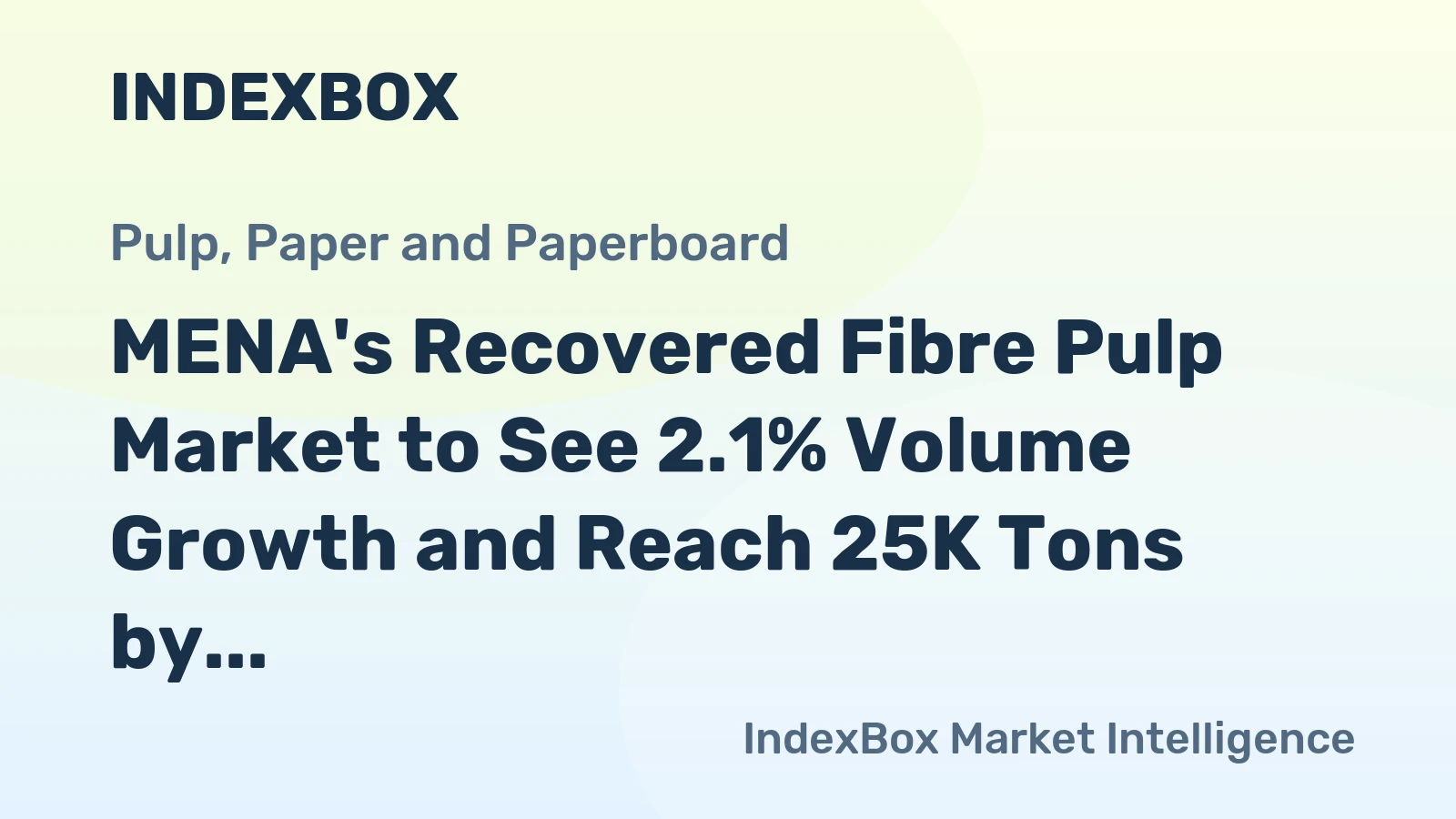 MENA's Recovered Fibre Pulp Market to See 2.1% Volume Growth and Reach 25K Tons by 2035, Valued at $16M