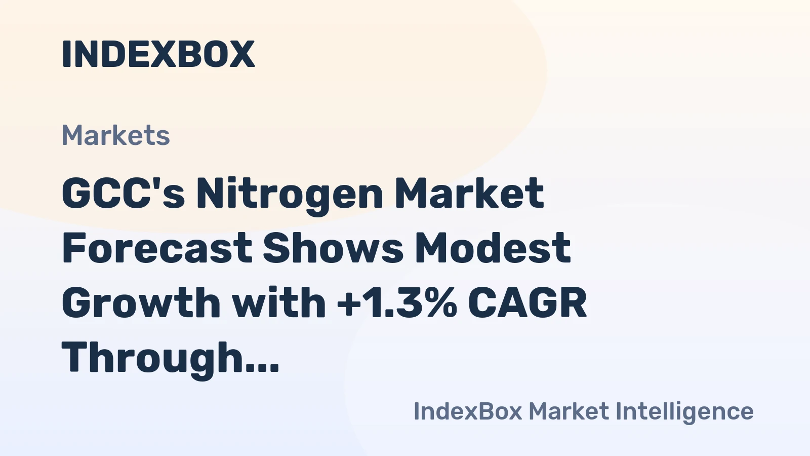 GCC's Nitrogen Market Forecast Shows Modest Growth with +1.3% CAGR Through 2035