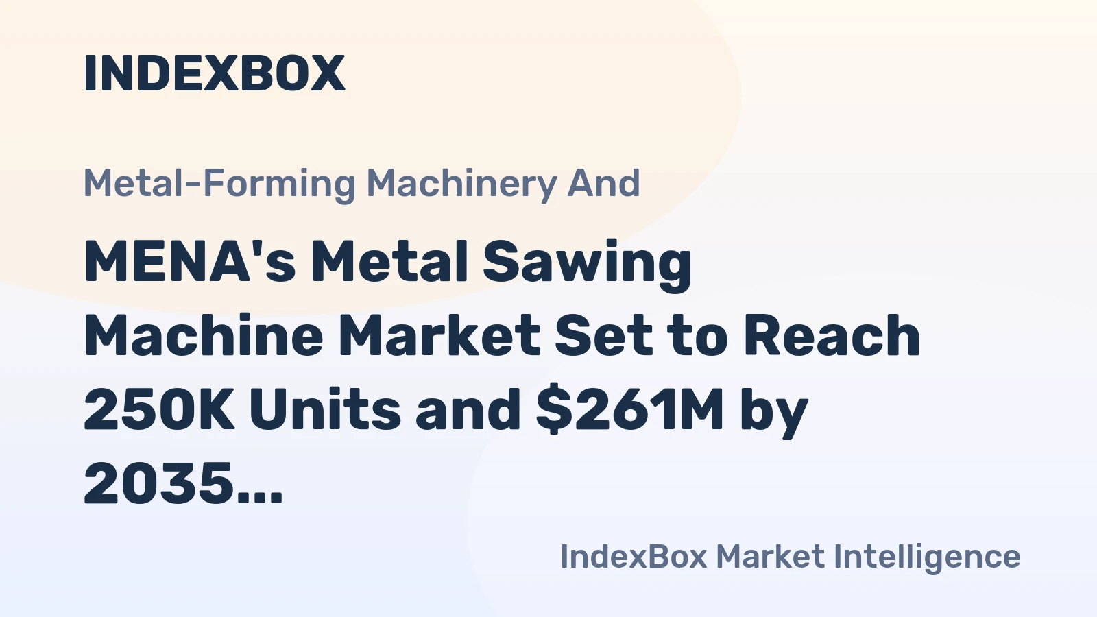 MENA's Metal Sawing Machine Market Set to Reach 250K Units and $261M by 2035