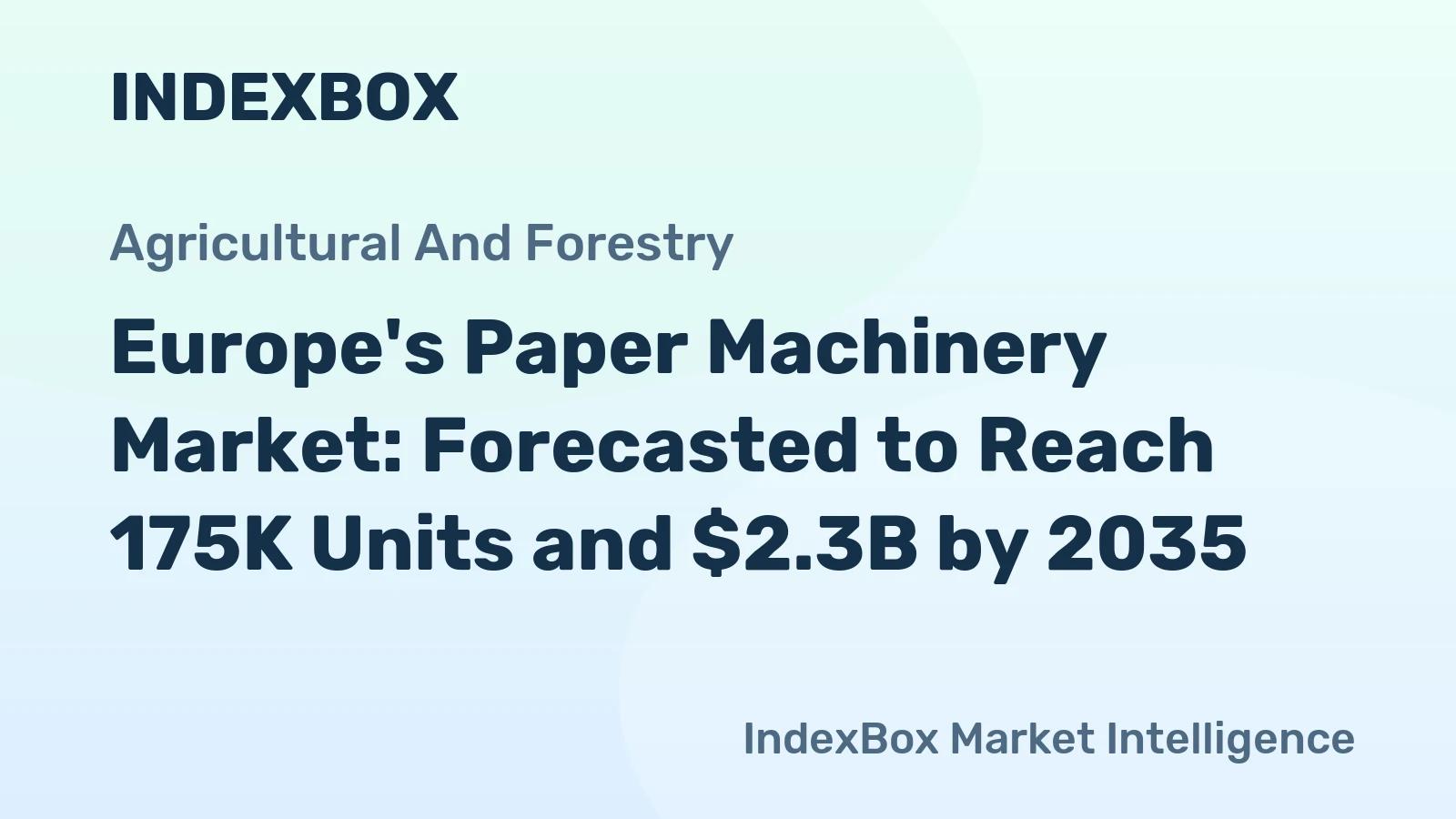 Europe's Paper Machinery Market: Forecasted to Reach 175K Units and $2.3B by 2035