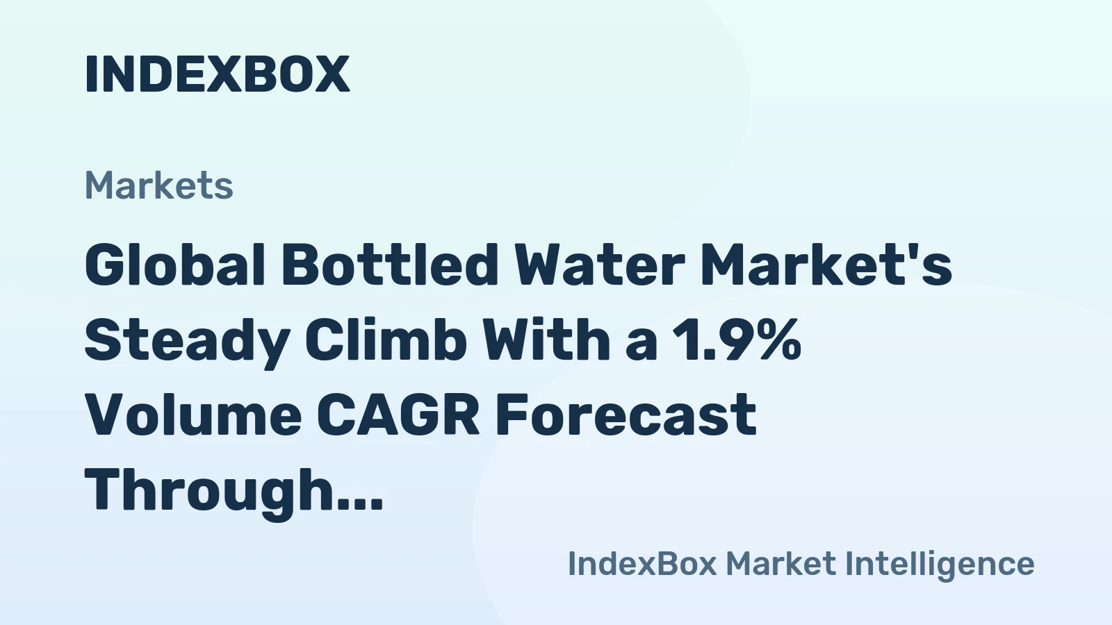 Global Bottled Water Market's Steady Climb With a 1.9% Volume CAGR Forecast Through 2035