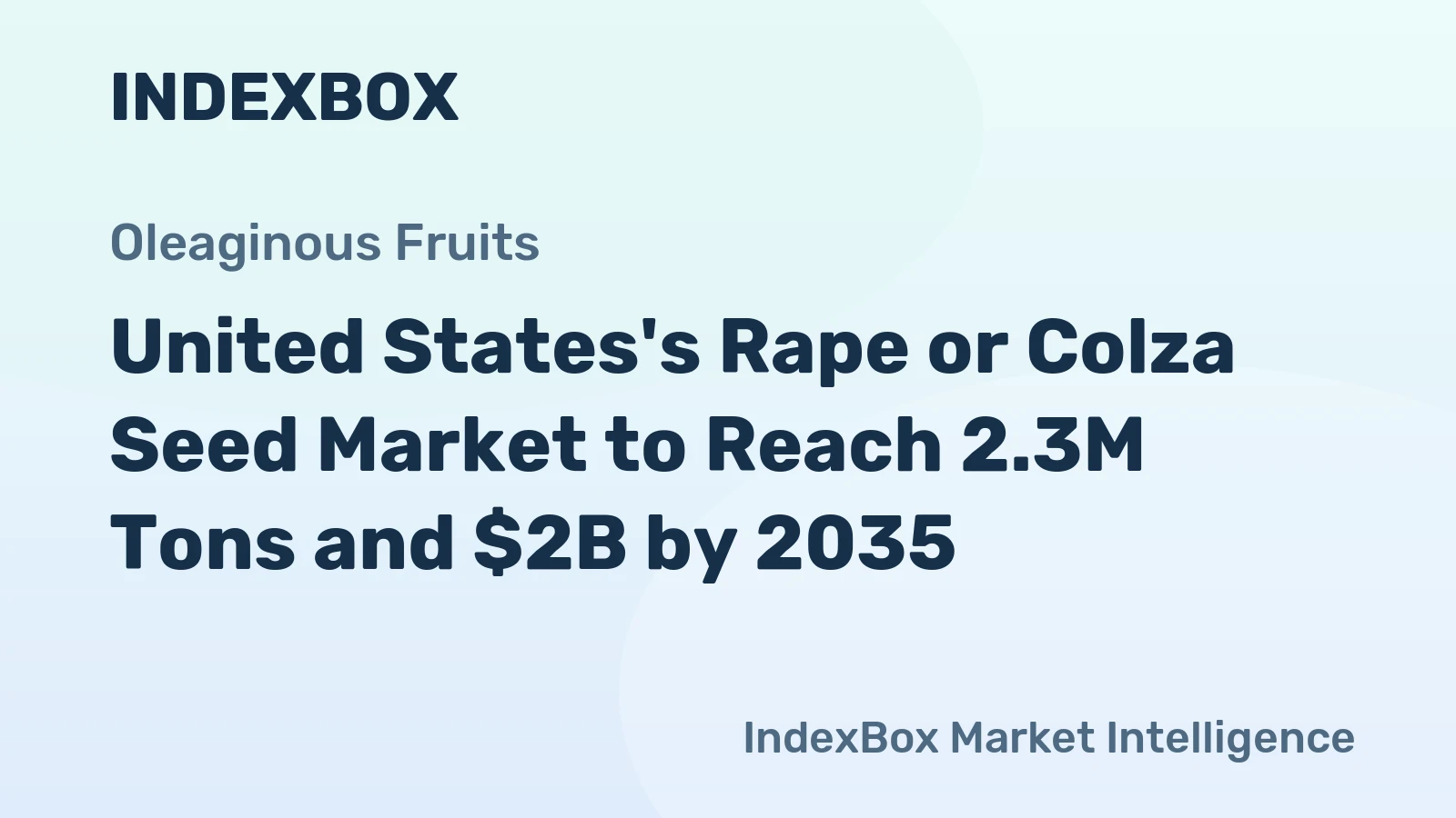 United States's Rape or Colza Seed Market to Reach 2.3M Tons and $2B by 2035
