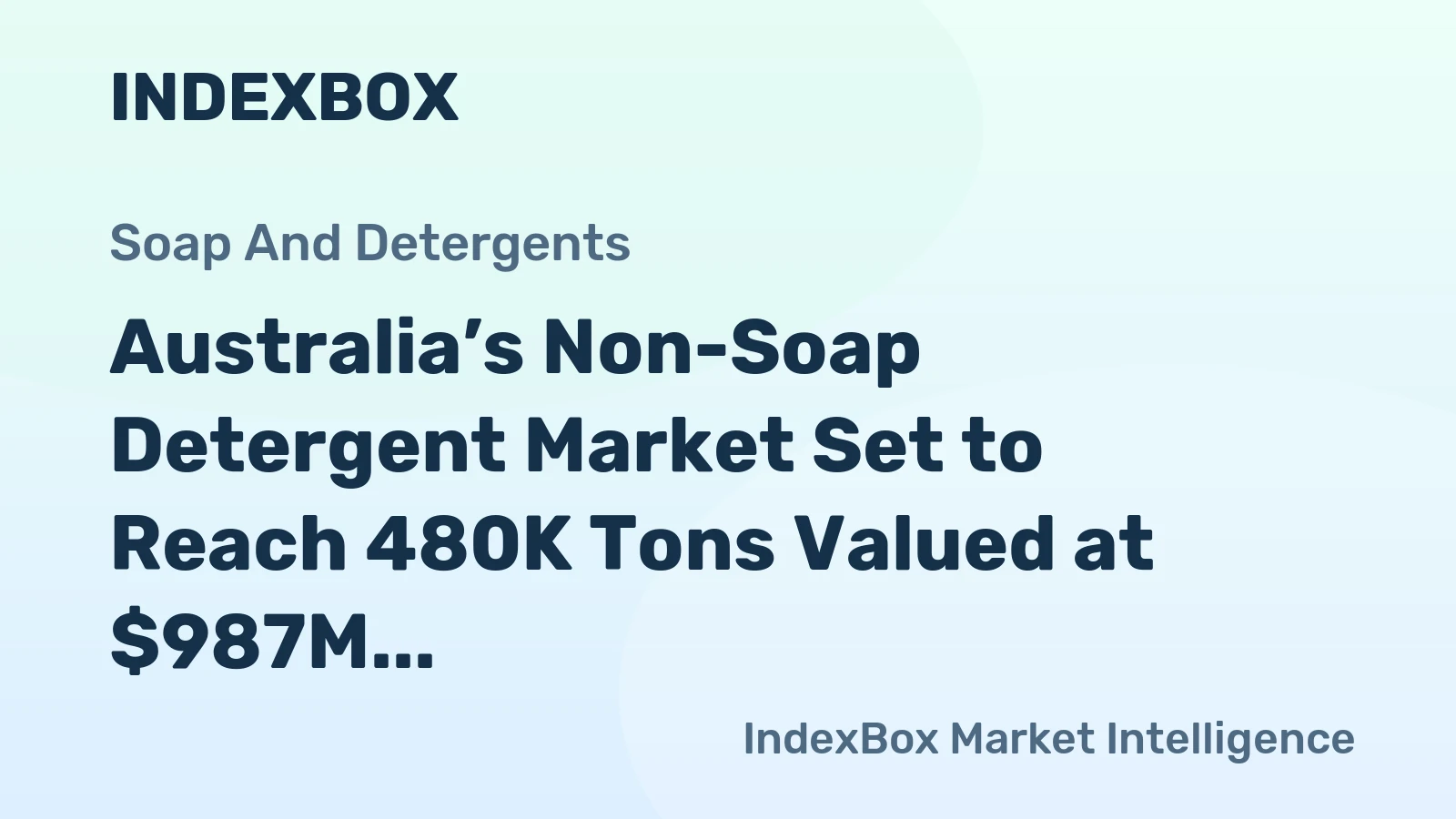 Australia’s Non-Soap Detergent Market Set to Reach 480K Tons Valued at $987M by 2035