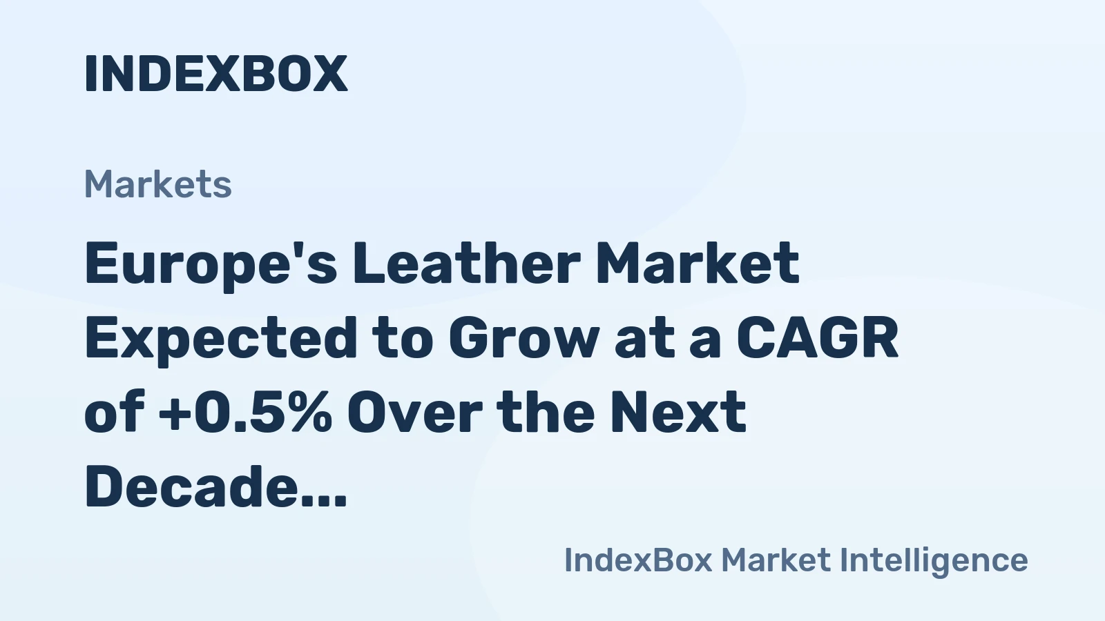 Europe's Leather Market Expected to Grow at a CAGR of +0.5% Over the Next Decade