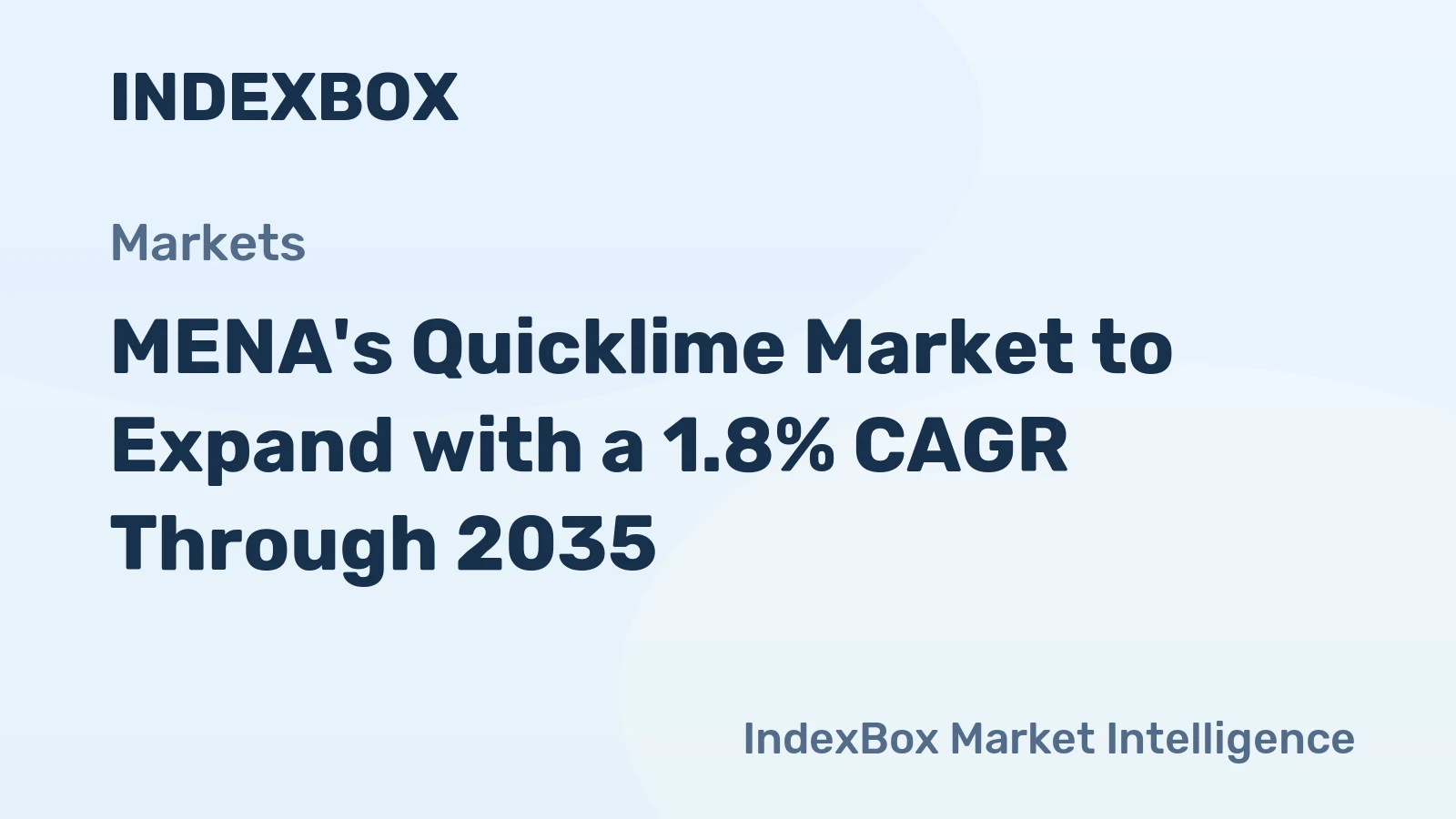 MENA's Quicklime Market to Expand with a 1.8% CAGR Through 2035