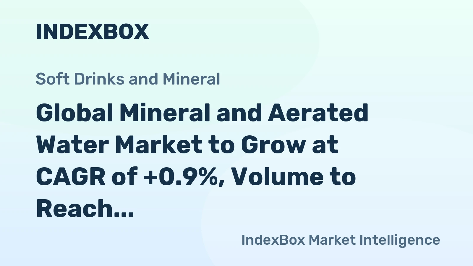 Global Mineral and Aerated Water Market to Grow at CAGR of +0.9%, Volume to Reach 457B Litres by 2035