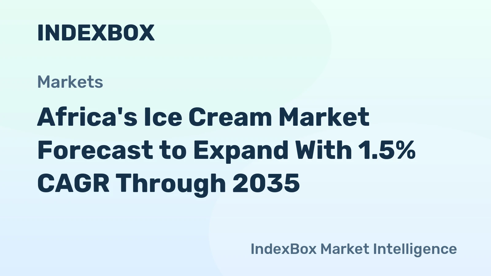 Africa's Ice Cream Market Forecast to Expand With 1.5% CAGR Through 2035