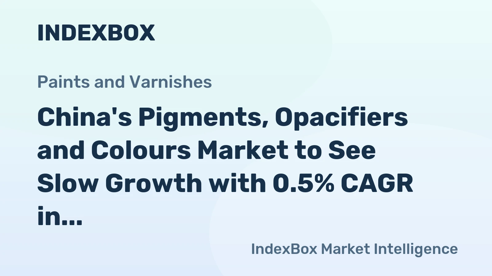 China's Pigments, Opacifiers and Colours Market to See Slow Growth with 0.5% CAGR in Volume by 2035