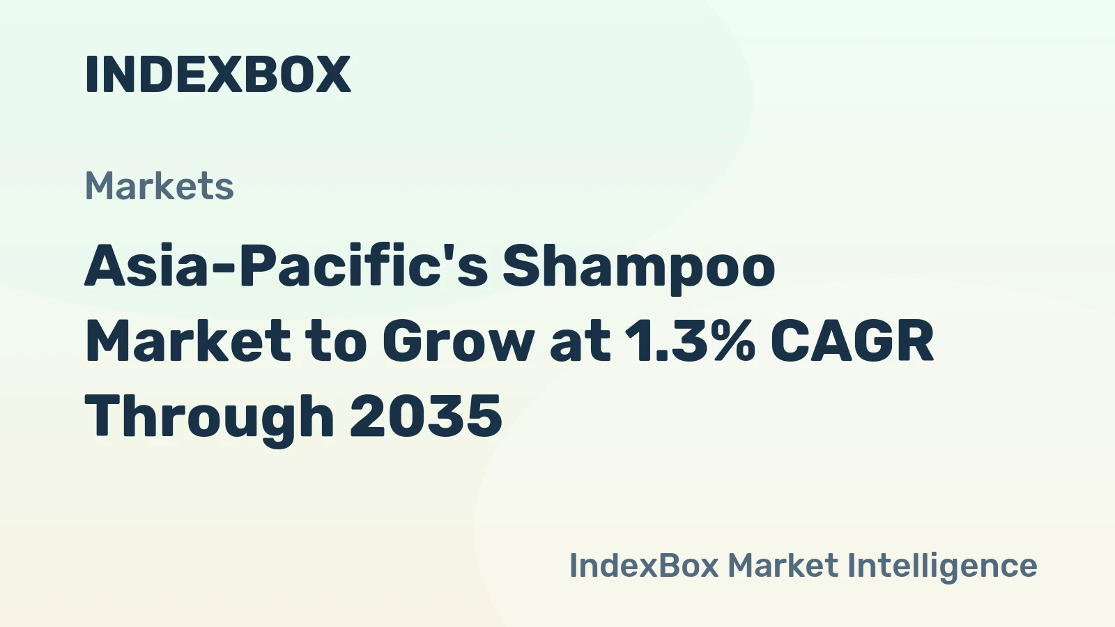 Asia-Pacific's Shampoo Market to Grow at 1.3% CAGR Through 2035