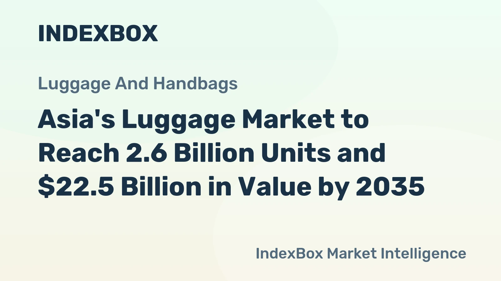 Asia's Luggage Market to Reach 2.6 Billion Units and $22.5 Billion in Value by 2035