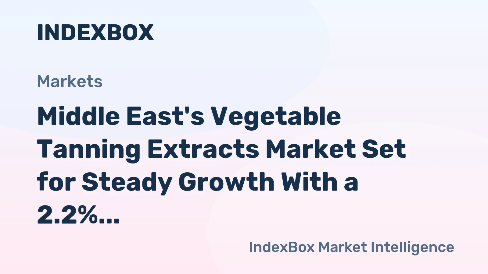 Middle East's Vegetable Tanning Extracts Market Set for Steady Growth With a 2.2% CAGR in Value