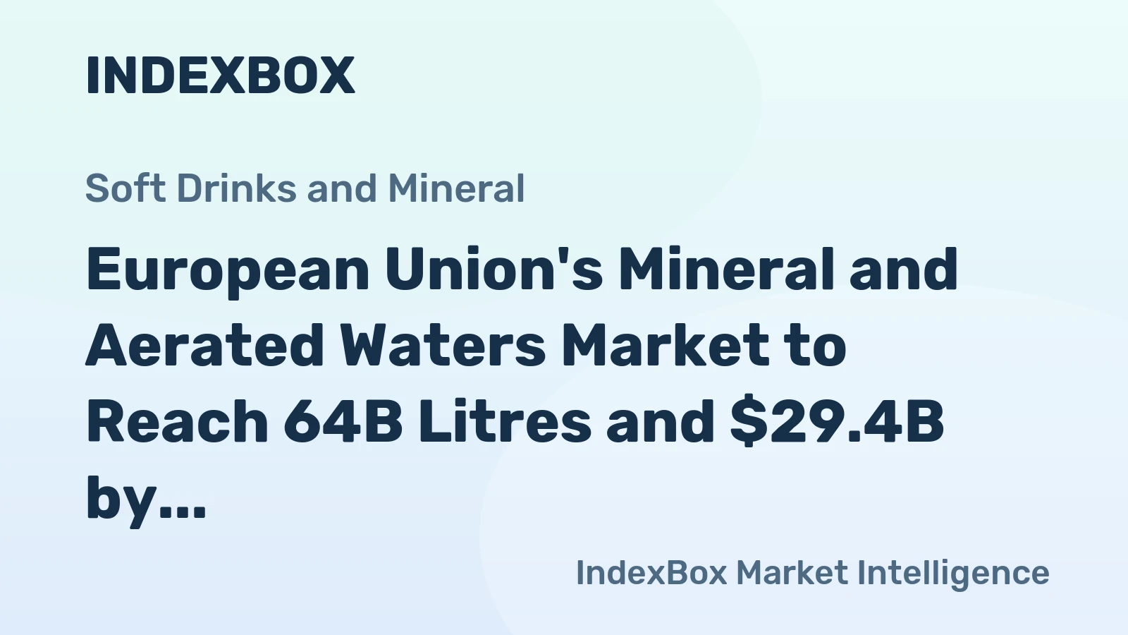European Union's Mineral and Aerated Waters Market to Reach 64B Litres and $29.4B by 2035