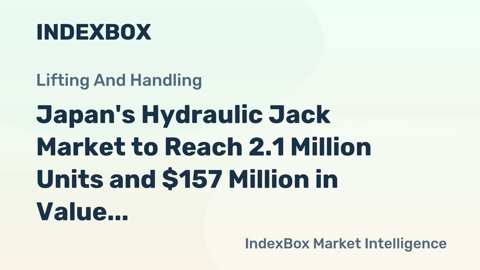 Japan's Hydraulic Jack Market to Reach 2.1 Million Units and $157 Million in Value by 2035