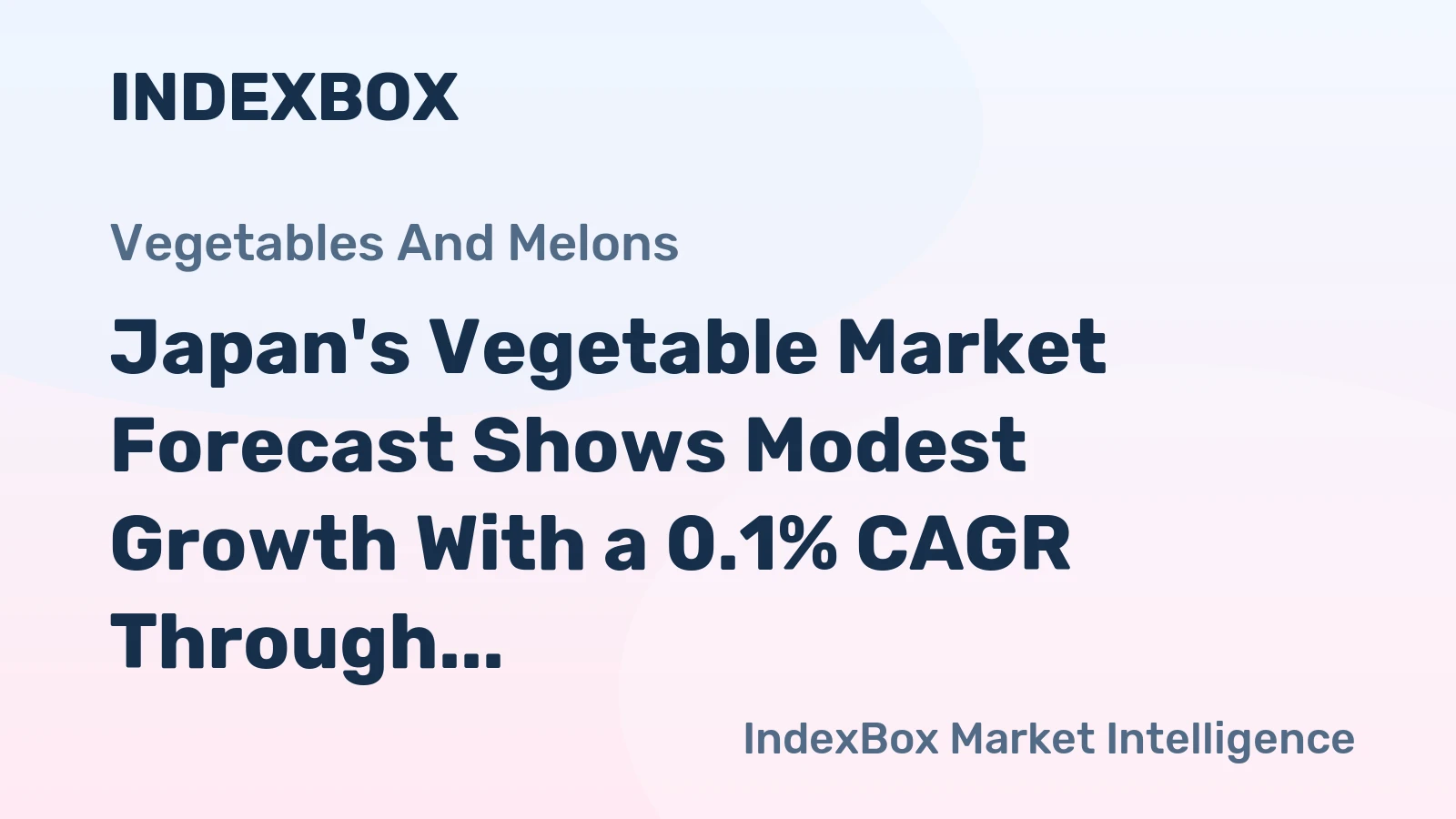 Japan's Vegetable Market Forecast Shows Modest Growth With a 0.1% CAGR Through 2035