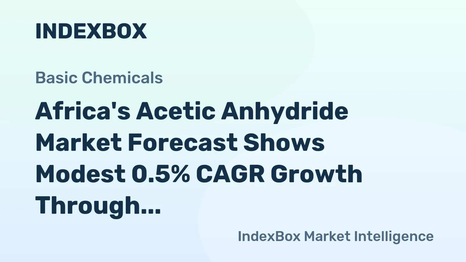 Africa's Acetic Anhydride Market Forecast Shows Modest 0.5% CAGR Growth Through 2035