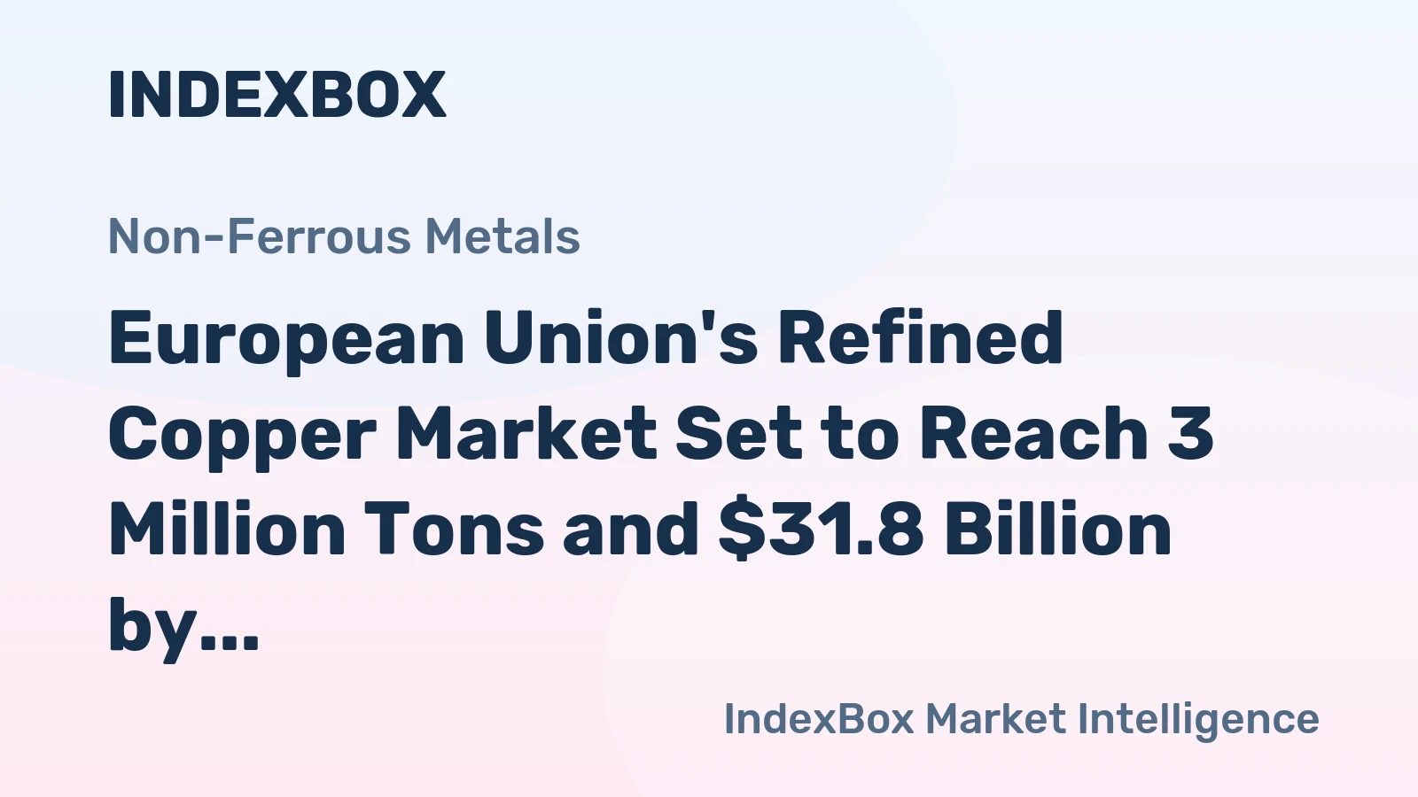 European Union's Refined Copper Market Set to Reach 3 Million Tons and $31.8 Billion by 2035