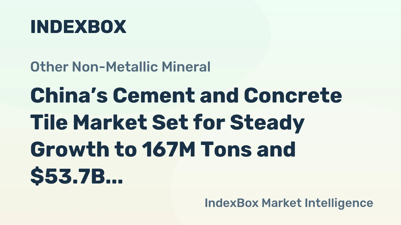 China’s Cement and Concrete Tile Market Set for Steady Growth to 167M Tons and $53.7B by 2035