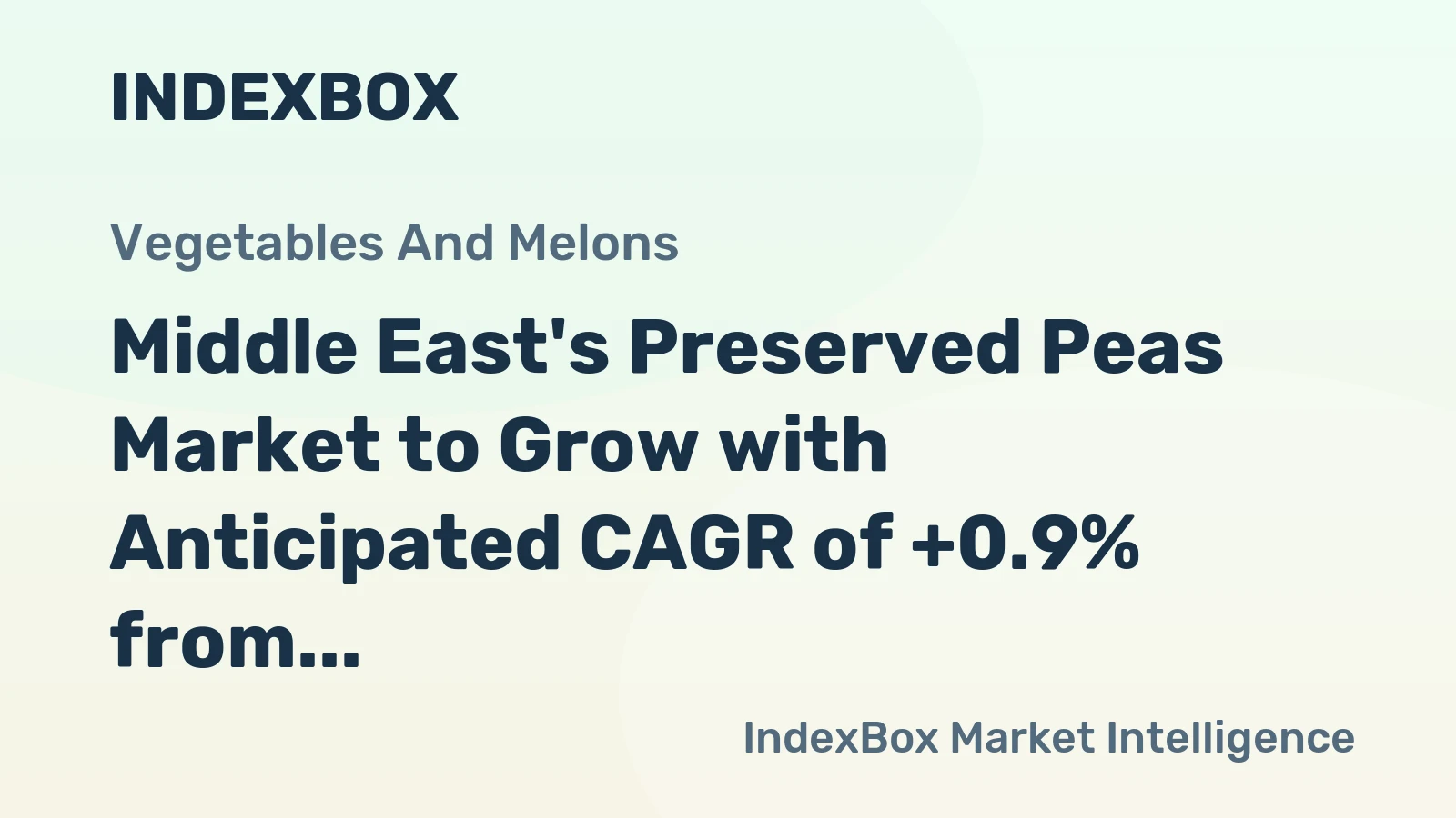 Middle East's Preserved Peas Market to Grow with Anticipated CAGR of +0.9% from 2024 to 2035