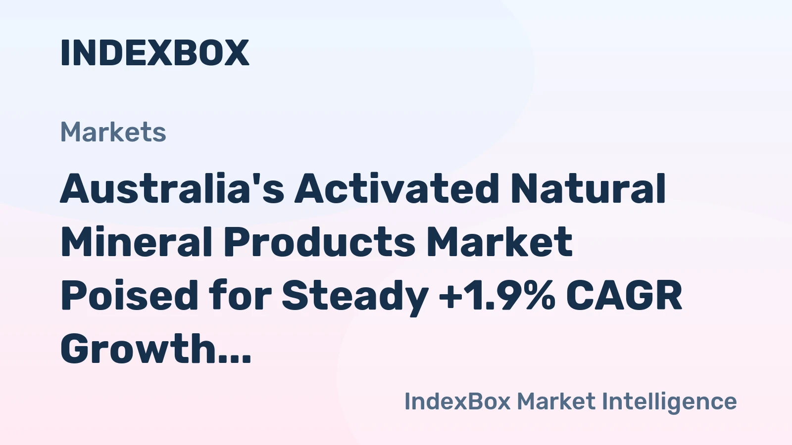 Australia's Activated Natural Mineral Products Market Poised for Steady +1.9% CAGR Growth Through 2035
