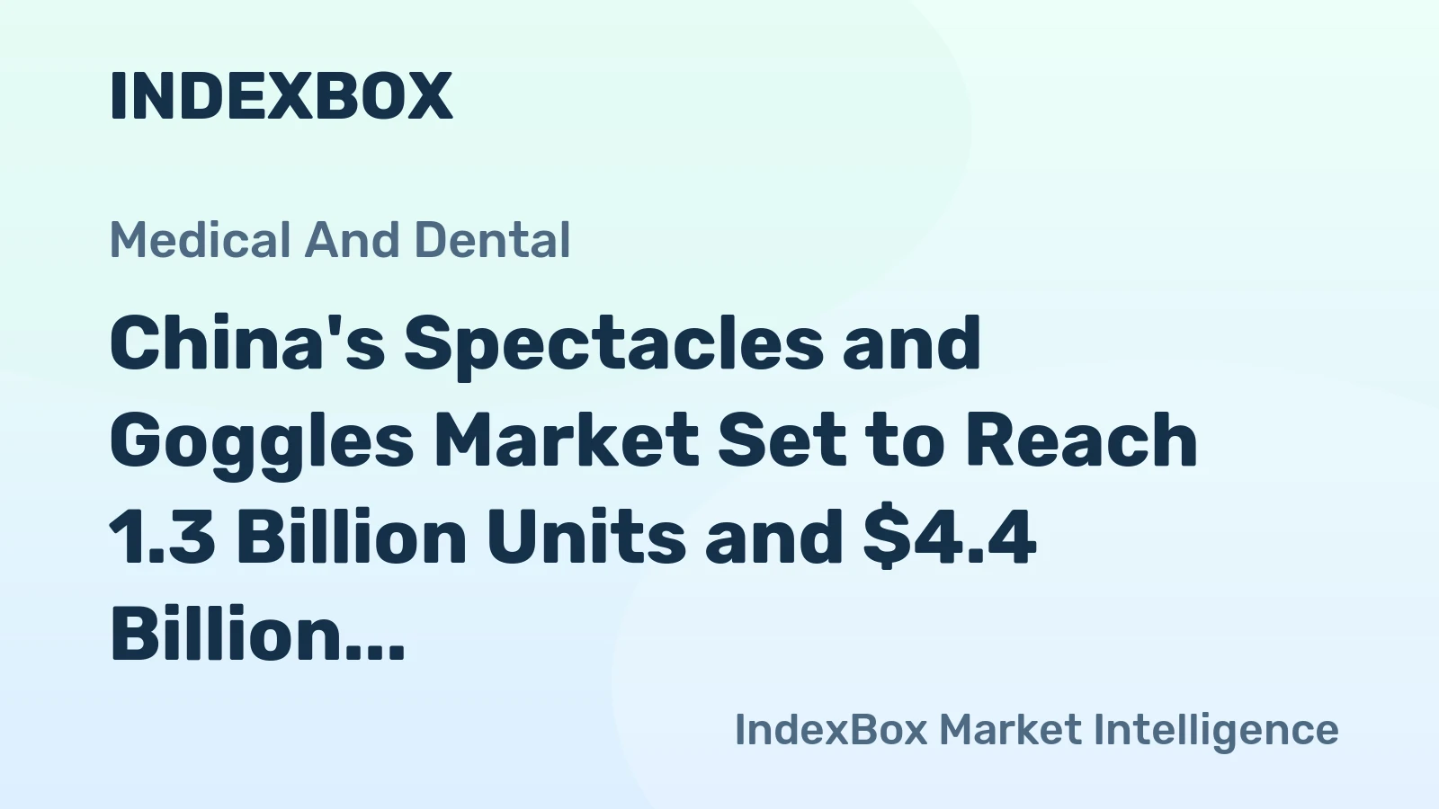 China's Spectacles and Goggles Market Set to Reach 1.3 Billion Units and $4.4 Billion in Value