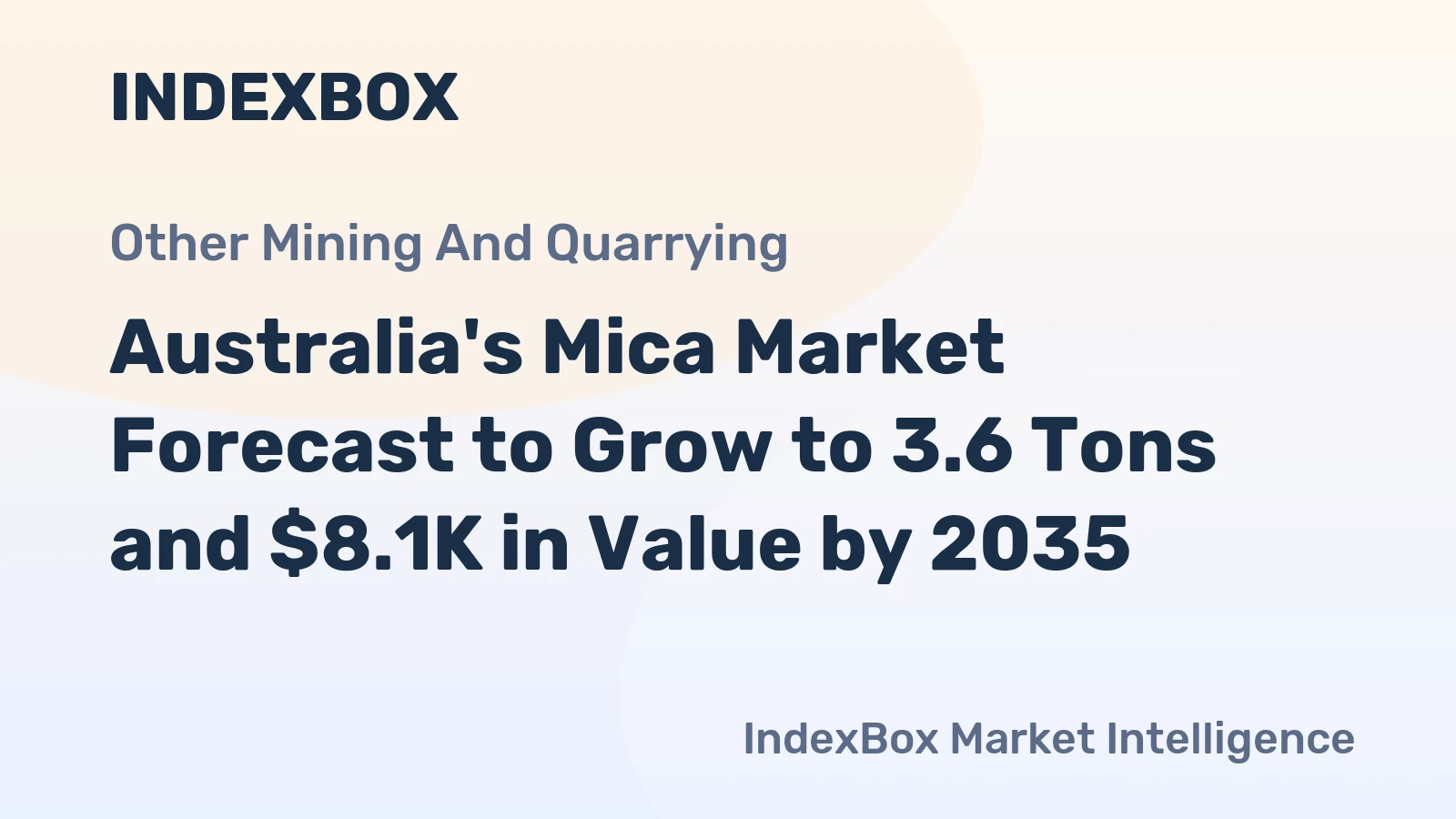 Australia's Mica Market Forecast to Grow to 3.6 Tons and $8.1K in Value by 2035