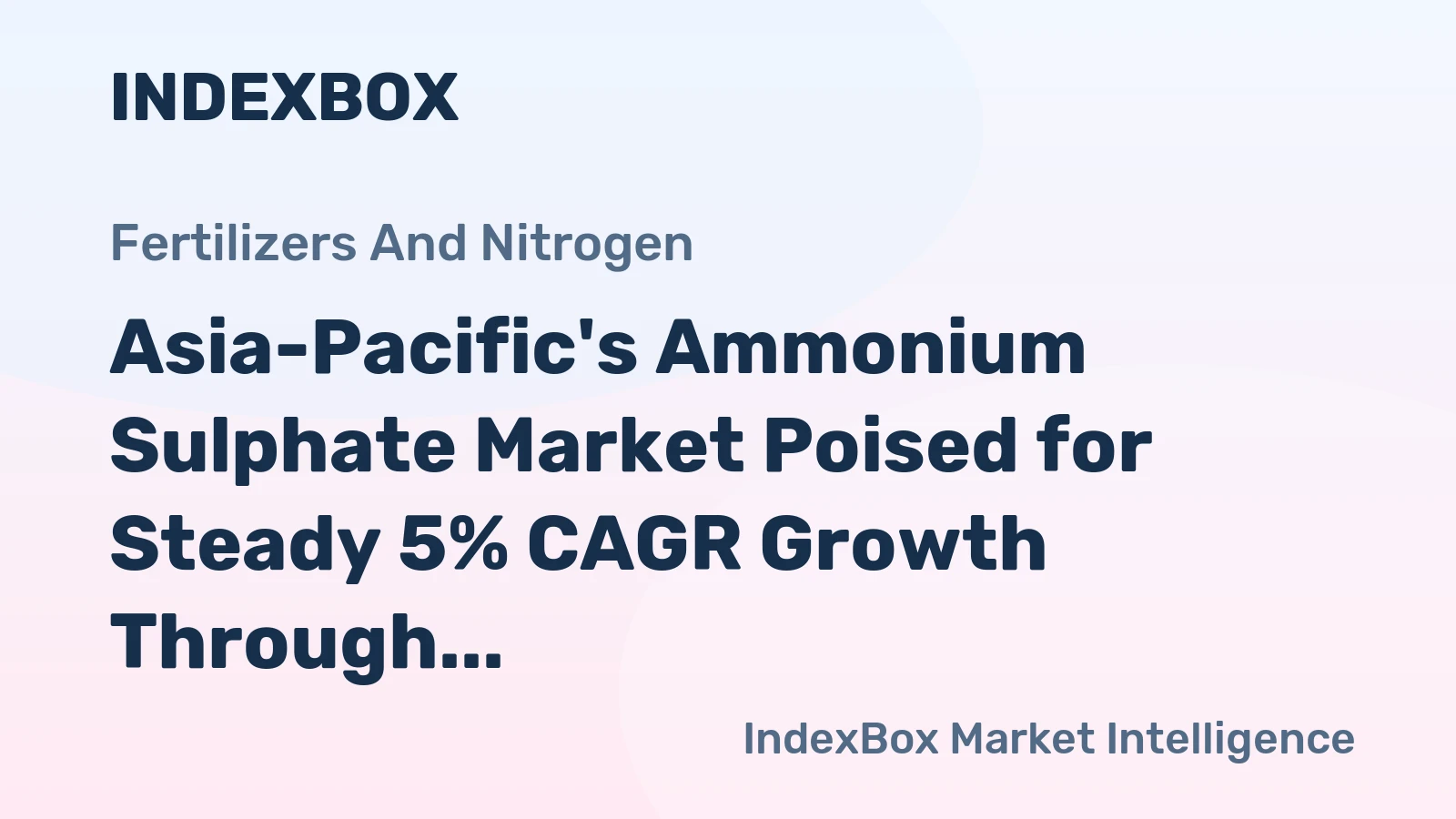 Asia-Pacific's Ammonium Sulphate Market Poised for Steady 5% CAGR Growth Through 2035