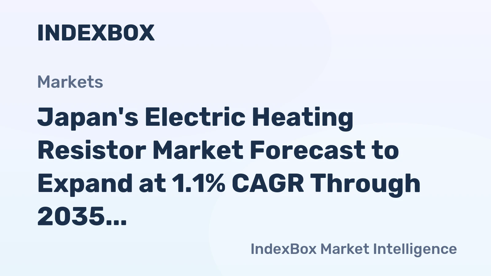 Japan's Electric Heating Resistor Market Forecast to Expand at 1.1% CAGR Through 2035