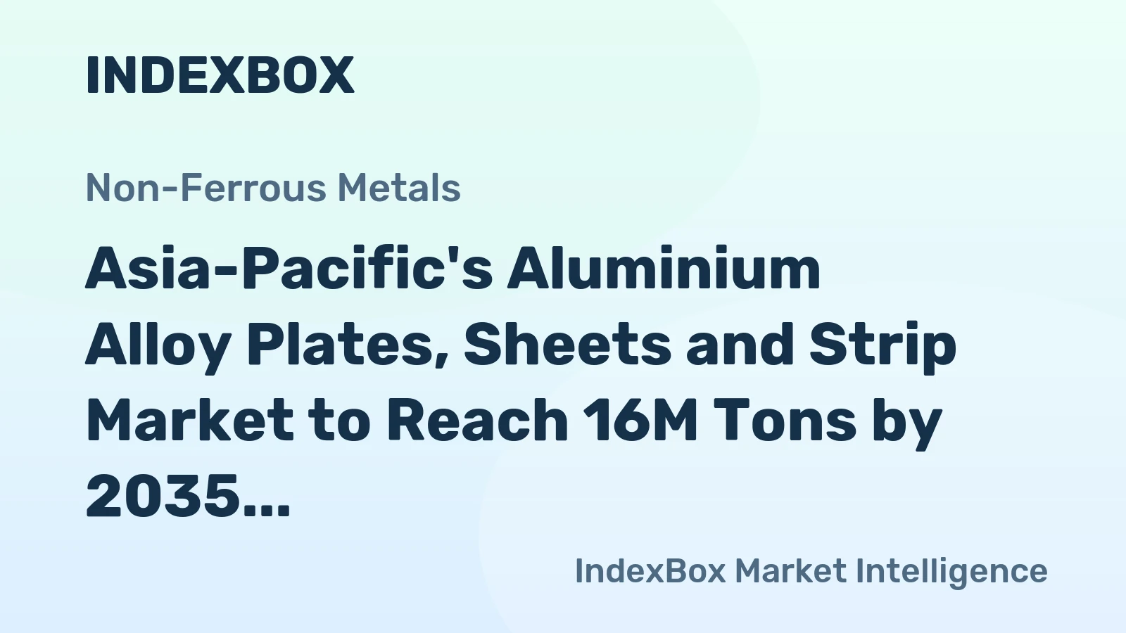 Asia-Pacific's Aluminium Alloy Plates, Sheets and Strip Market to Reach 16M Tons by 2035, Valued at $57.3B