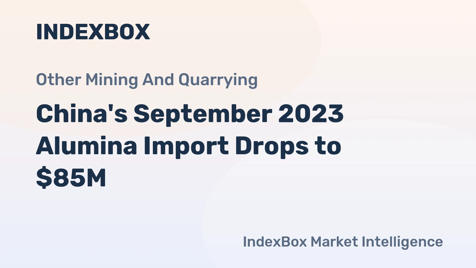 China's September 2023 Alumina Import Drops to $85M