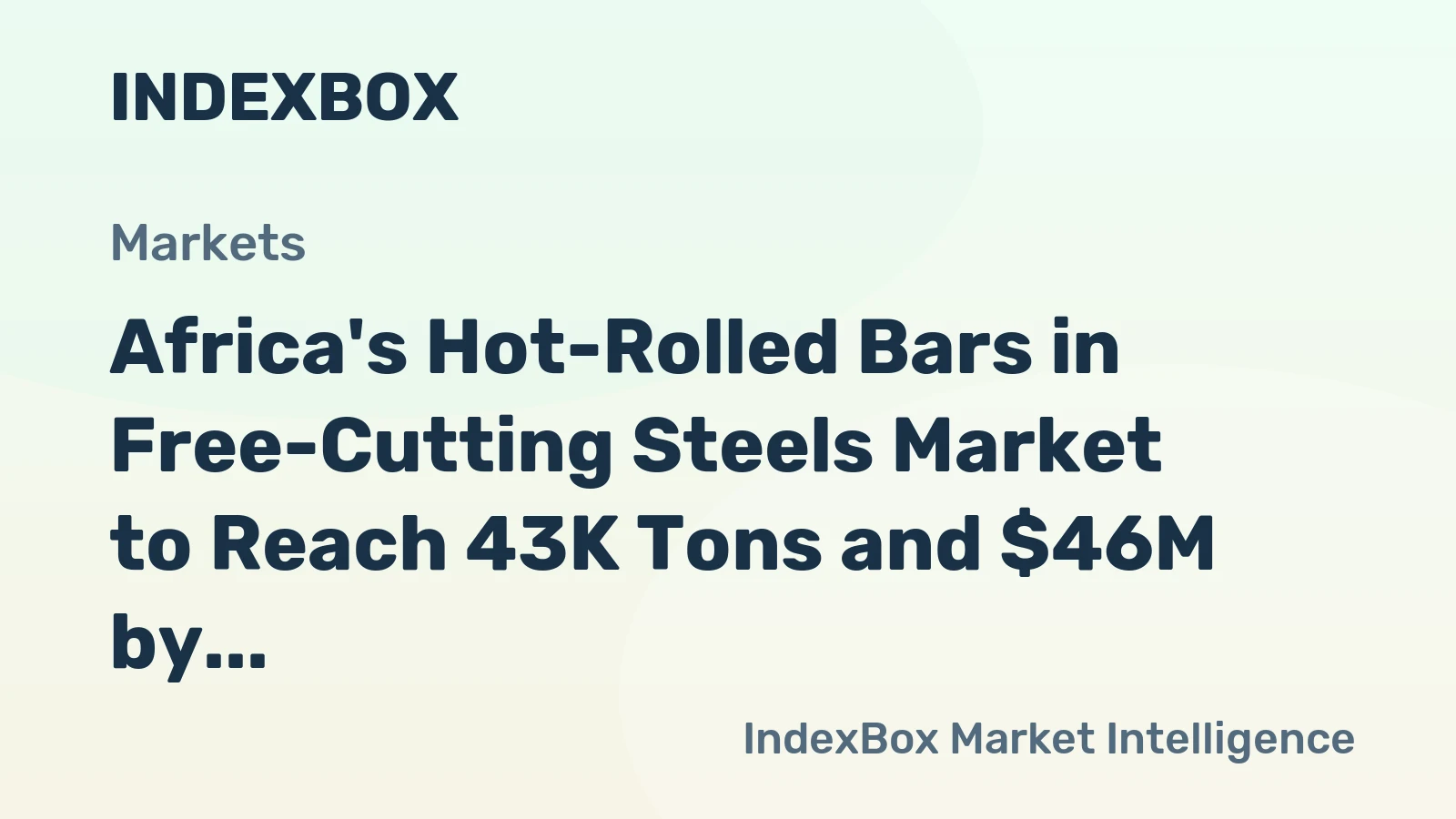 Africa's Hot-Rolled Bars in Free-Cutting Steels Market to Reach 43K Tons and $46M by 2035