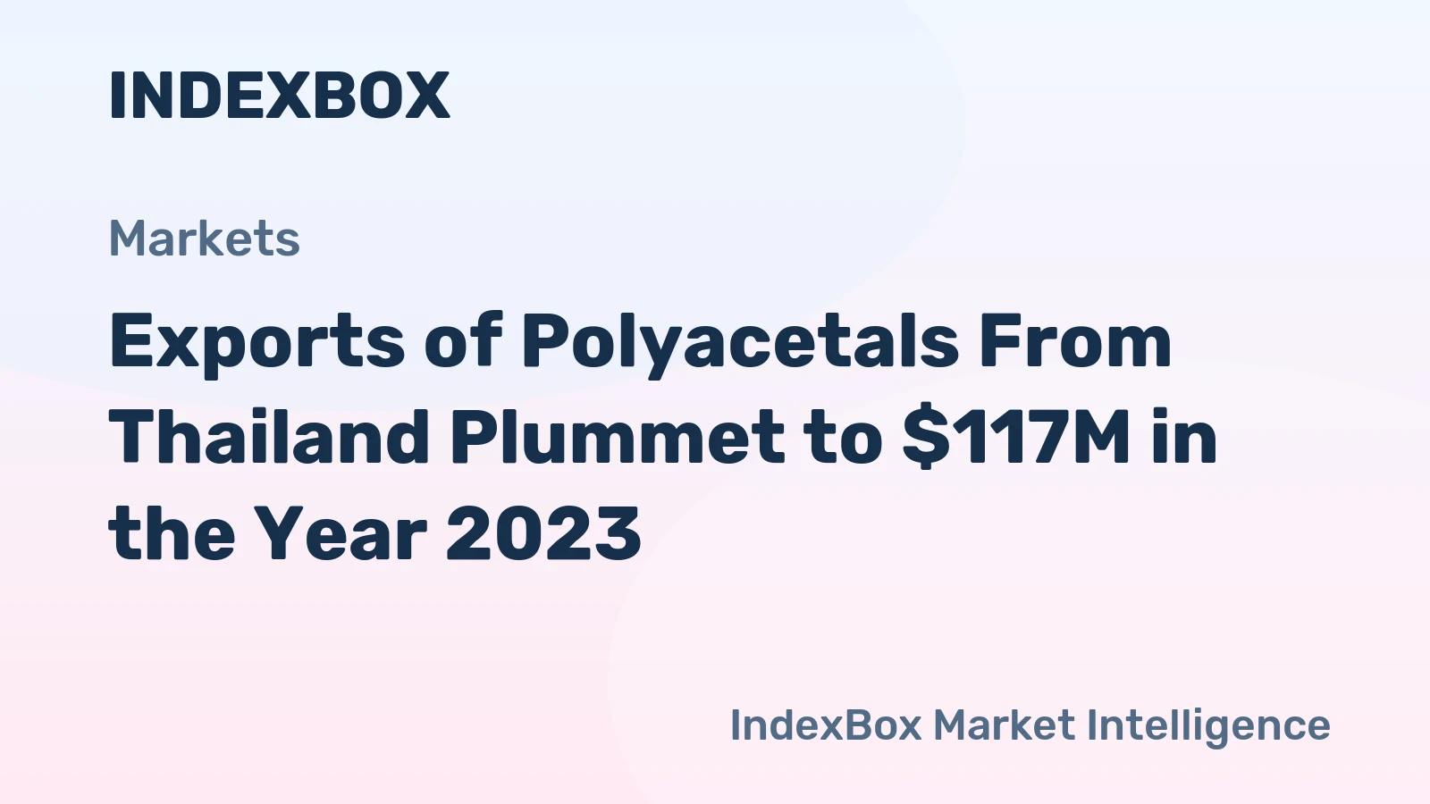 Exports of Polyacetals From Thailand Plummet to $117M in the Year 2023