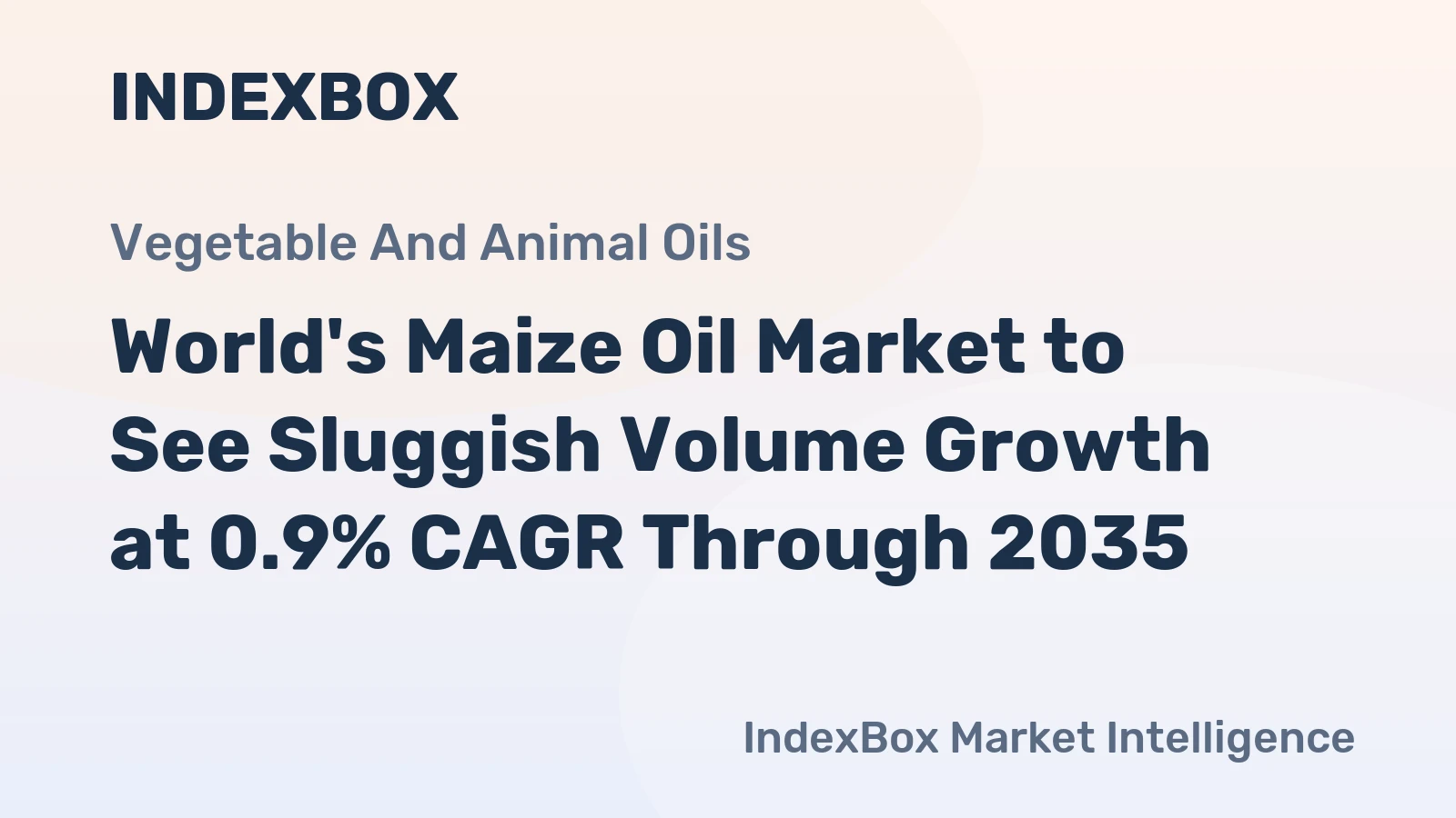 World's Maize Oil Market to See Sluggish Volume Growth at 0.9% CAGR Through 2035