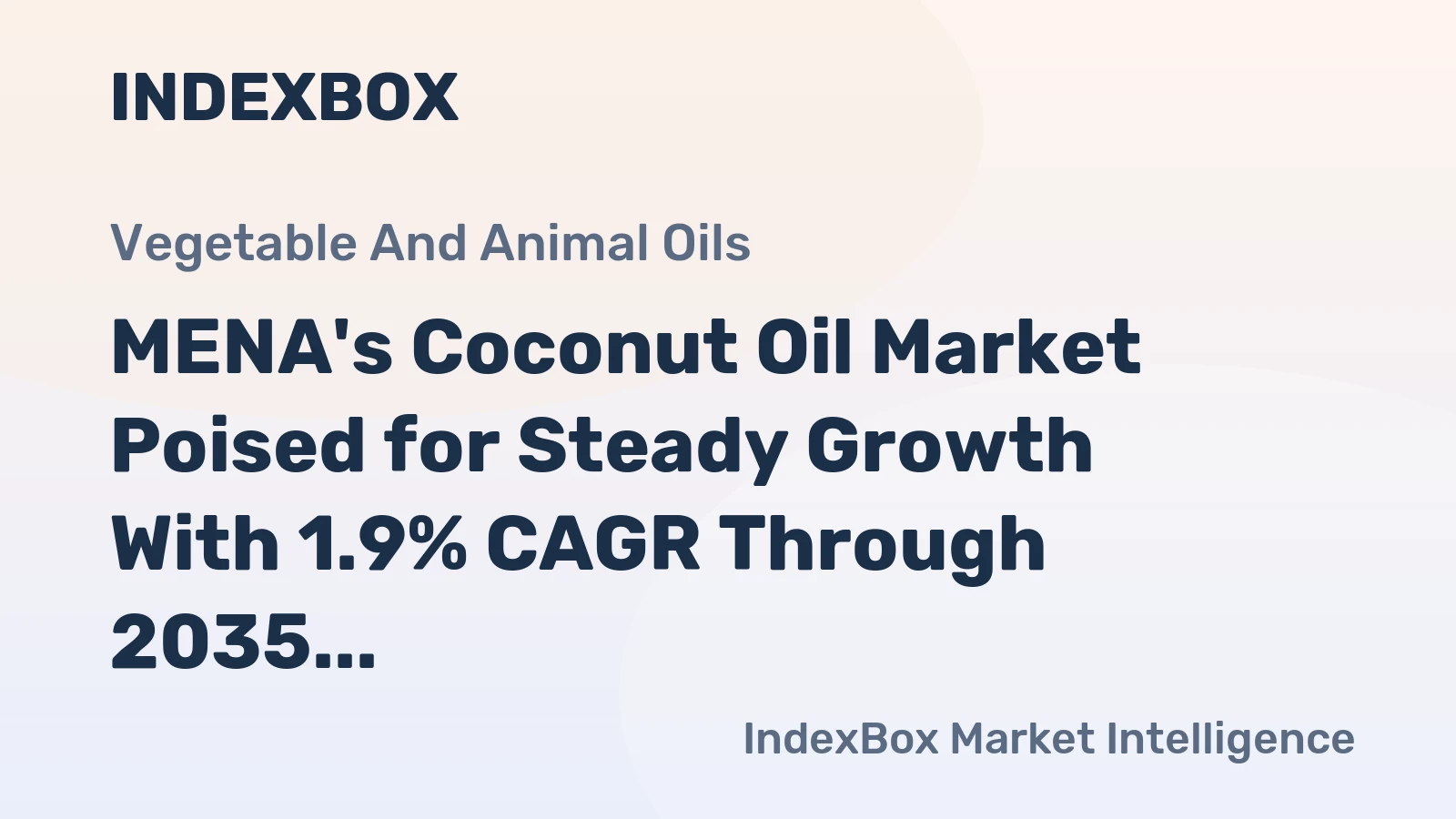 MENA's Coconut Oil Market Poised for Steady Growth With 1.9% CAGR Through 2035
