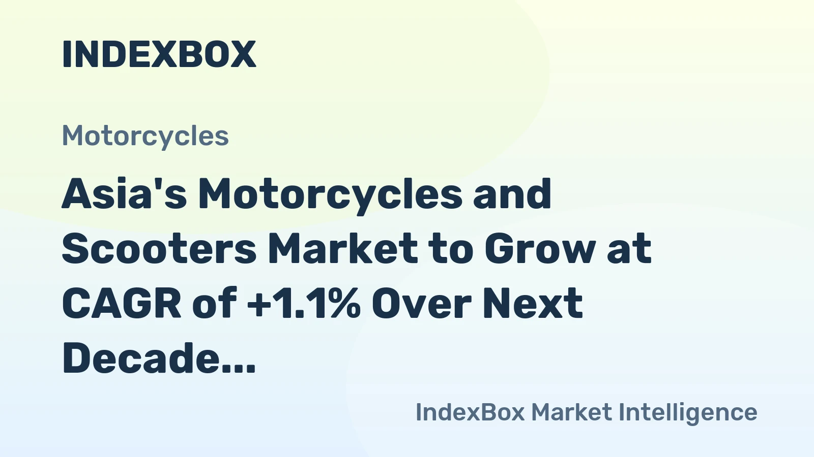 Asia's Motorcycles and Scooters Market to Grow at CAGR of +1.1% Over Next Decade, Reaching $101.2B by 2035