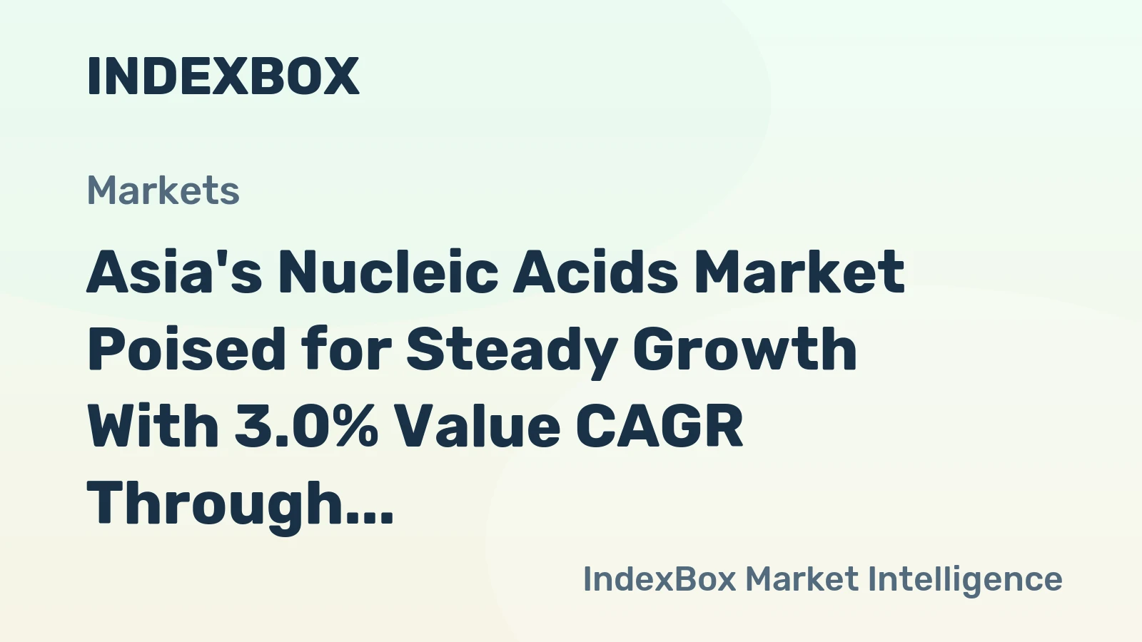 Asia's Nucleic Acids Market Poised for Steady Growth With 3.0% Value CAGR Through 2035