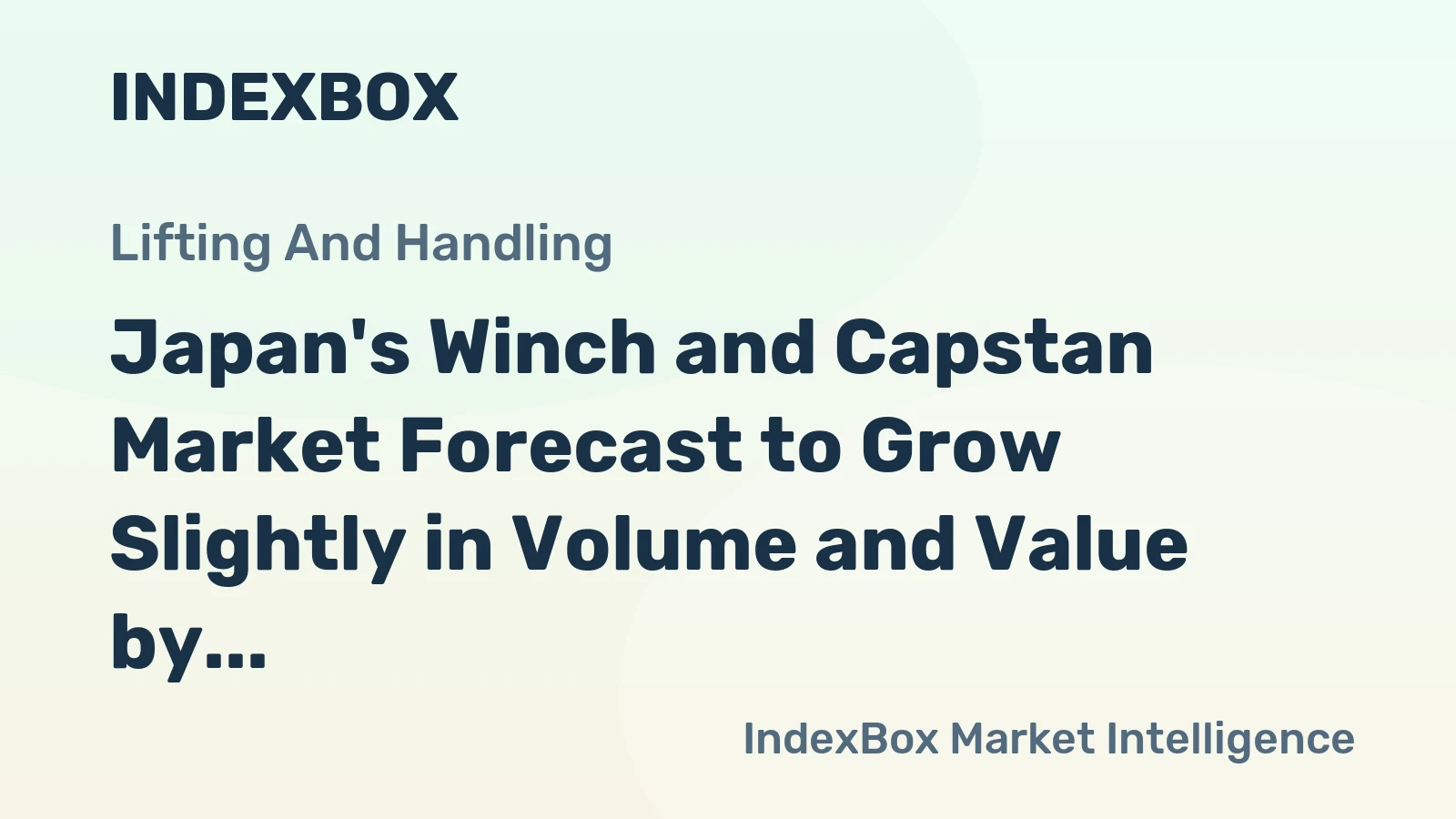 Japan's Winch and Capstan Market Forecast to Grow Slightly in Volume and Value by 2035