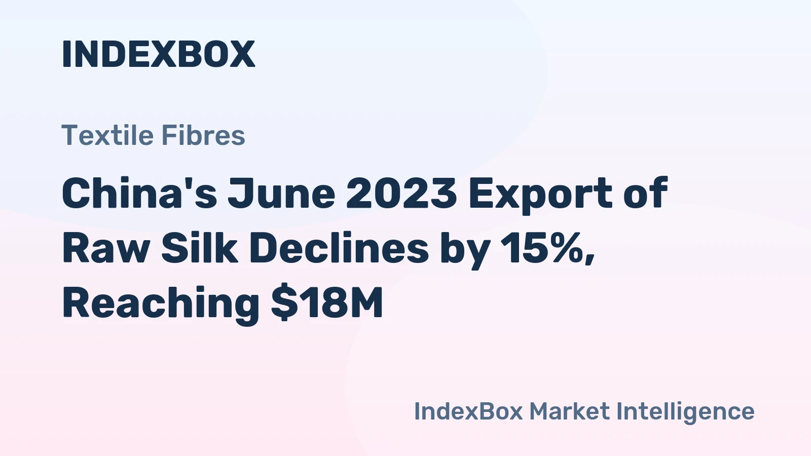 China's June 2023 Export of Raw Silk Declines by 15%, Reaching $18M