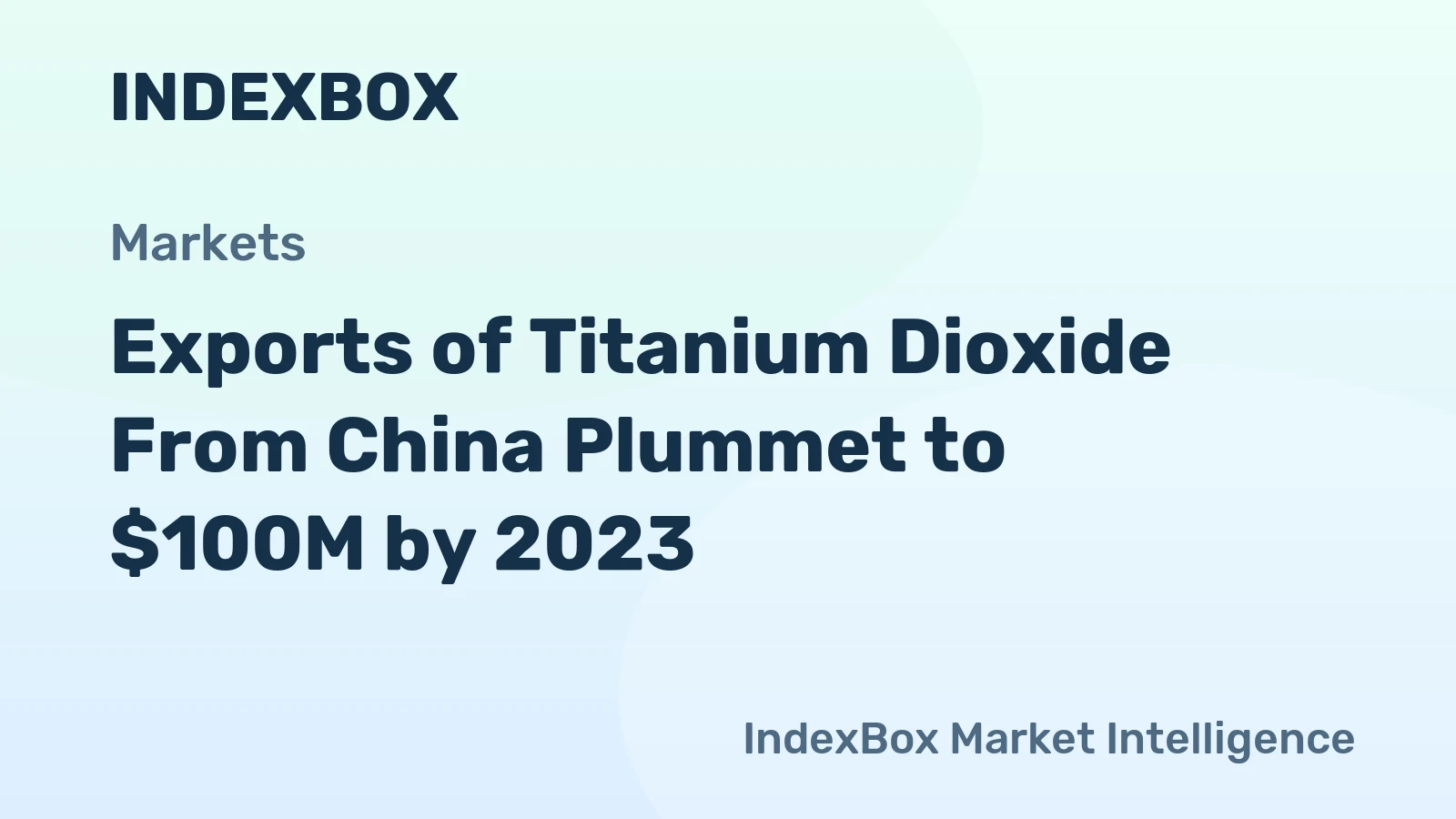 Exports of Titanium Dioxide From China Plummet to $100M by 2023