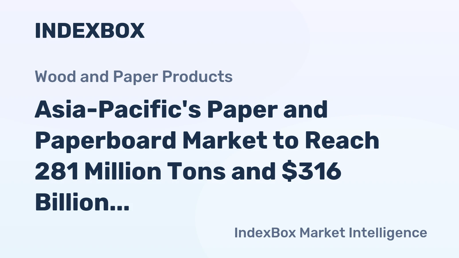 Asia-Pacific's Paper and Paperboard Market to Reach 281 Million Tons and $316 Billion by 2035
