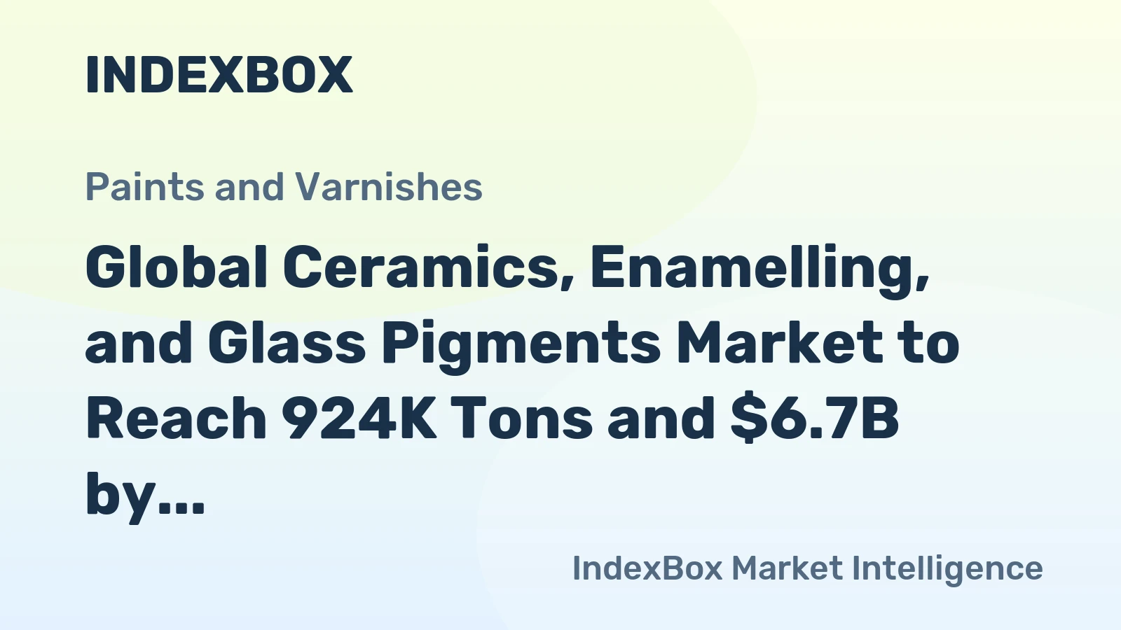 Global Ceramics, Enamelling, and Glass Pigments Market to Reach 924K Tons and $6.7B by 2035, Forecasts Show