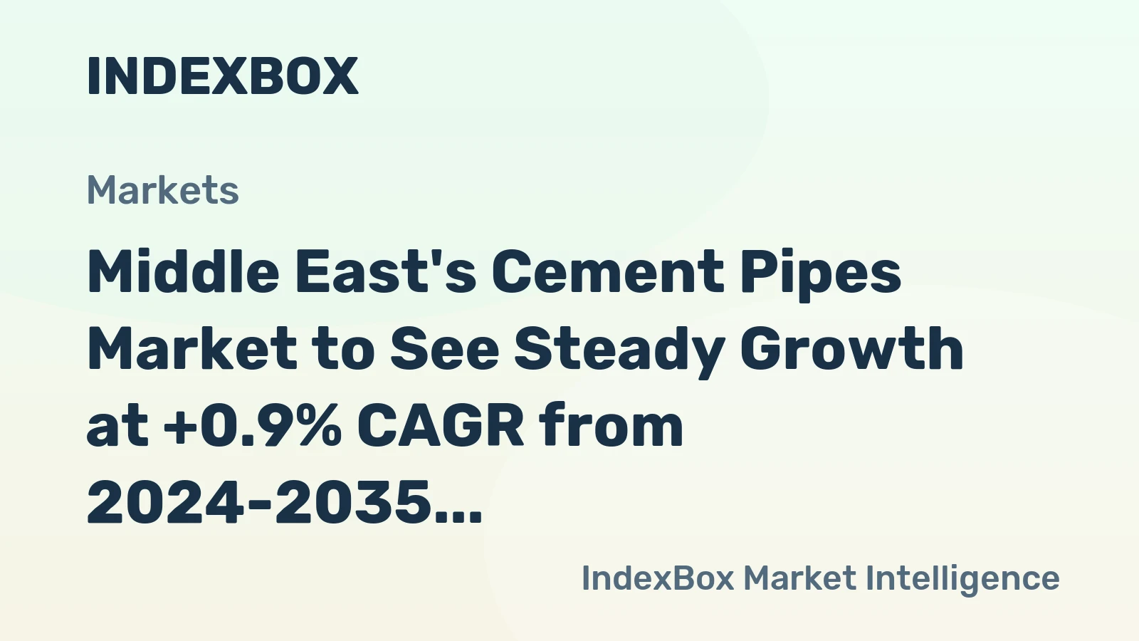 Middle East's Cement Pipes Market to See Steady Growth at +0.9% CAGR from 2024-2035
