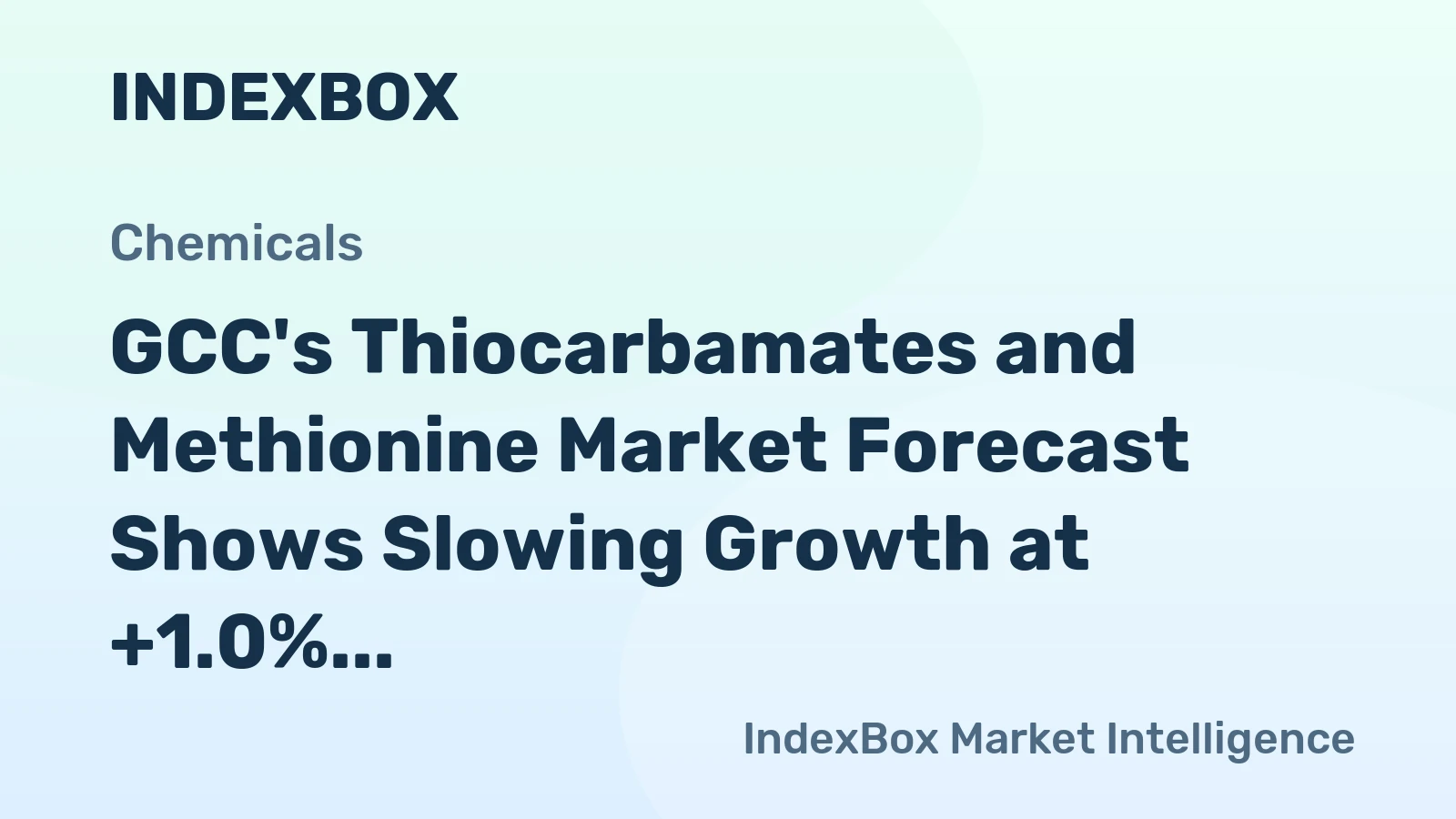 GCC's Thiocarbamates and Methionine Market Forecast Shows Slowing Growth at +1.0% CAGR