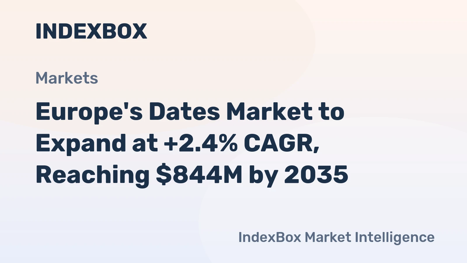 Europe's Dates Market to Expand at +2.4% CAGR, Reaching $844M by 2035