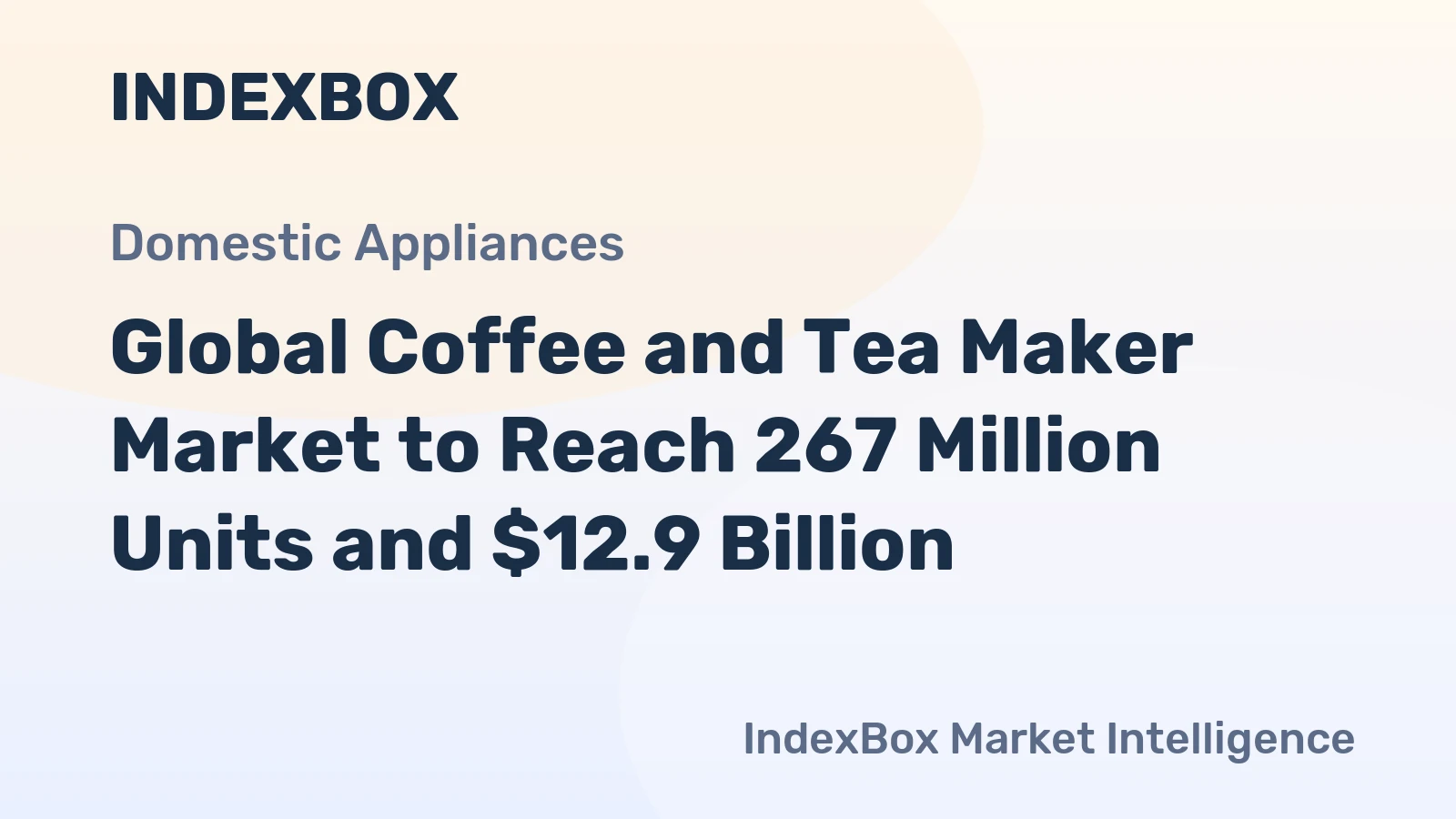 Global Coffee and Tea Maker Market to Reach 267 Million Units and $12.9 Billion