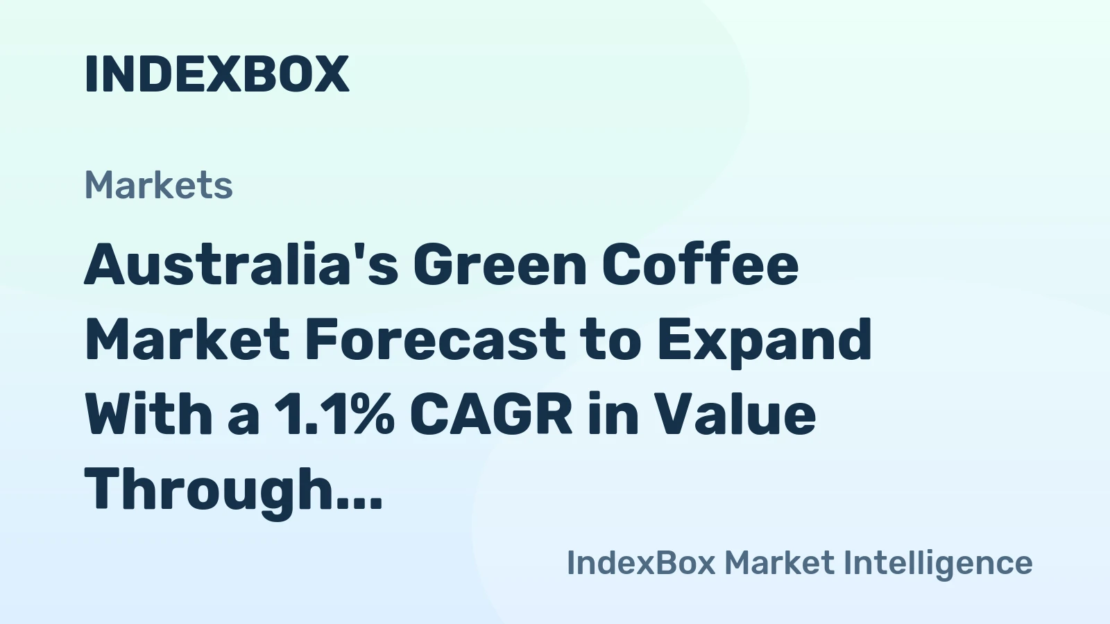 Australia's Green Coffee Market Forecast to Expand With a 1.1% CAGR in Value Through 2035